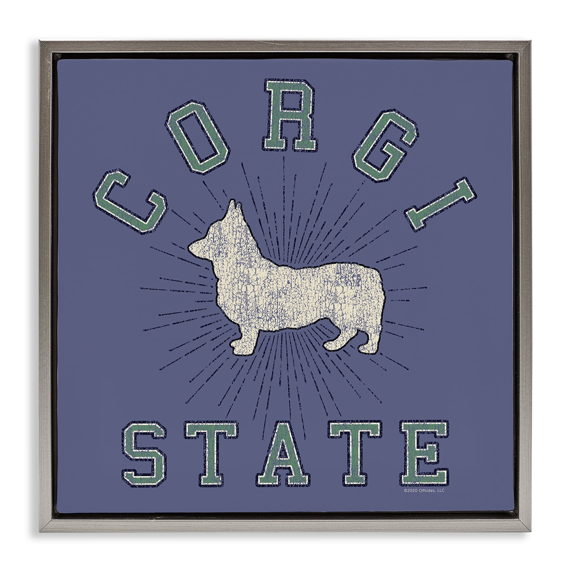 Stupell Industries Vintage Corgi State Novelty & Humor Painting Gray ...