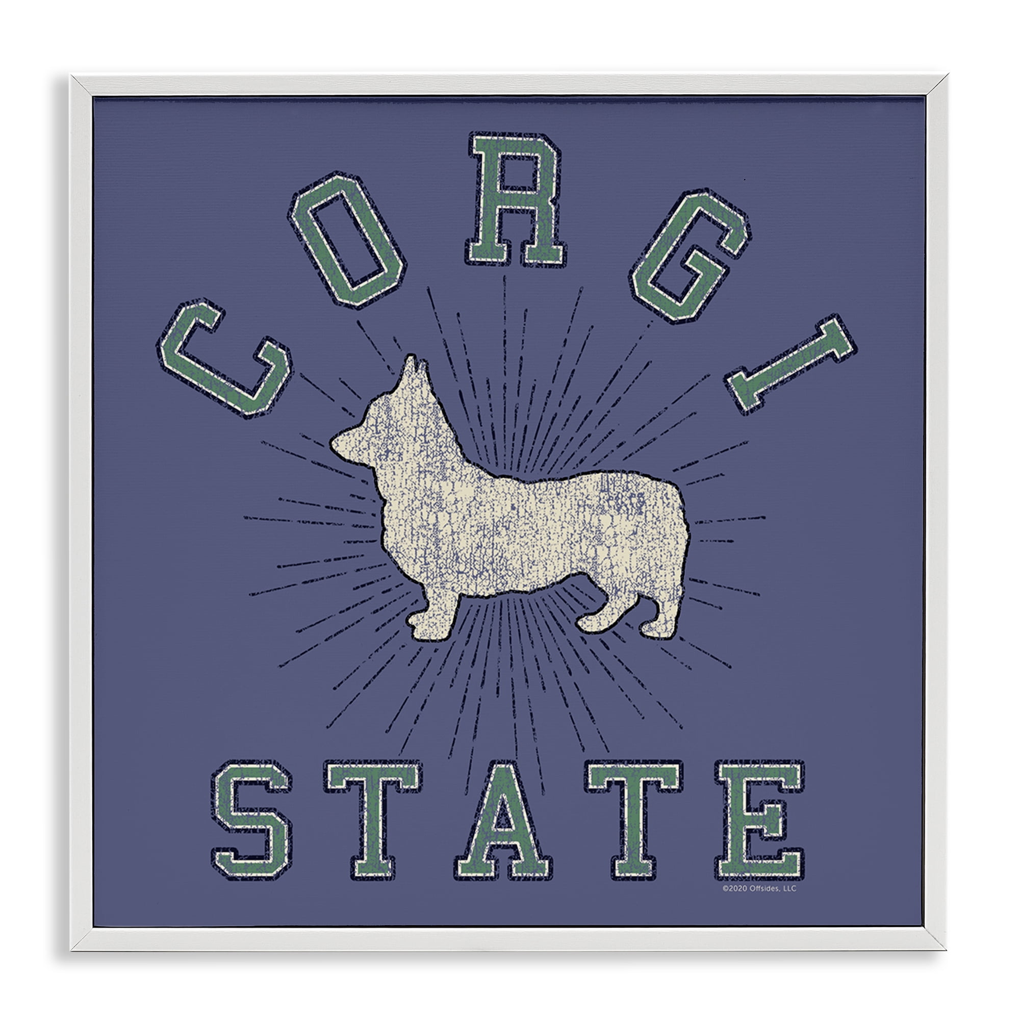 Stupell Industries Vintage Corgi State Novelty & Humor Painting White ...