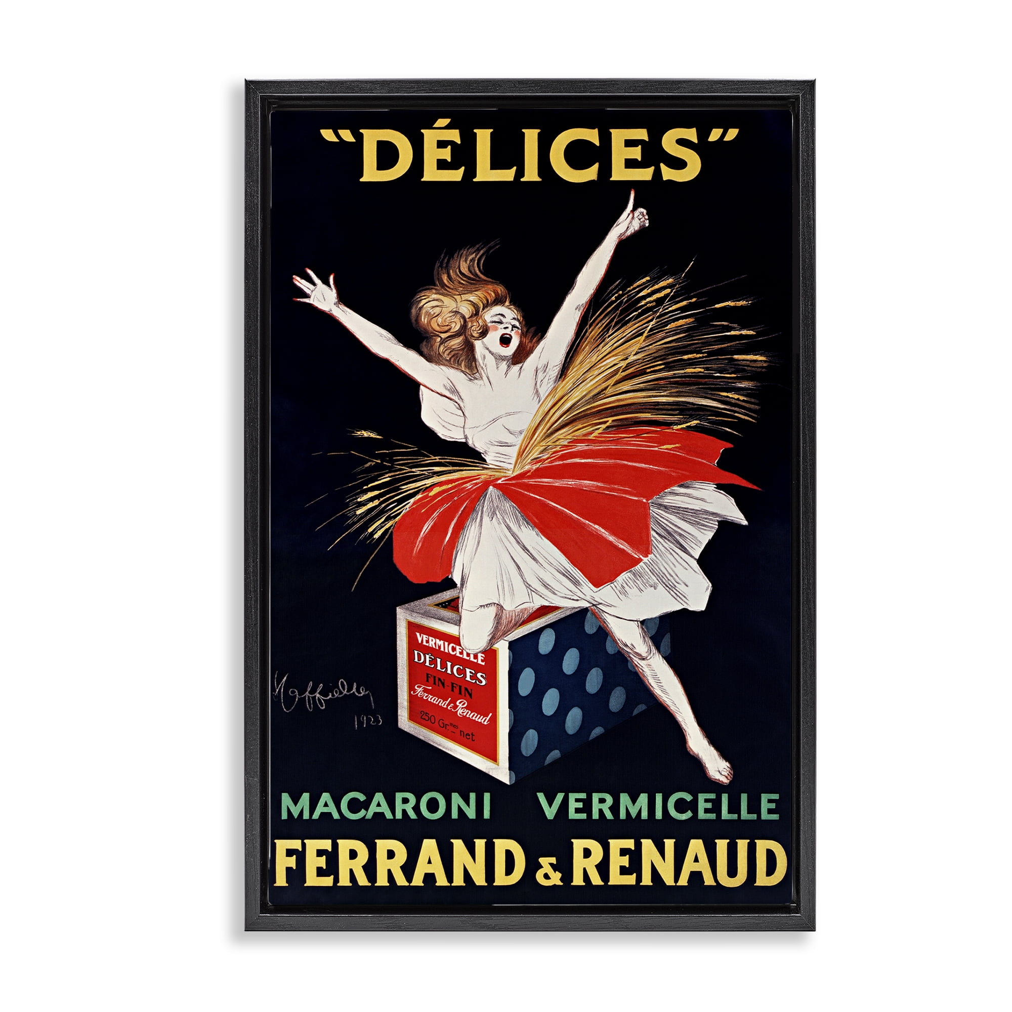 Stupell Industries Vintage Dancer Food Advertisement Black Framed ...