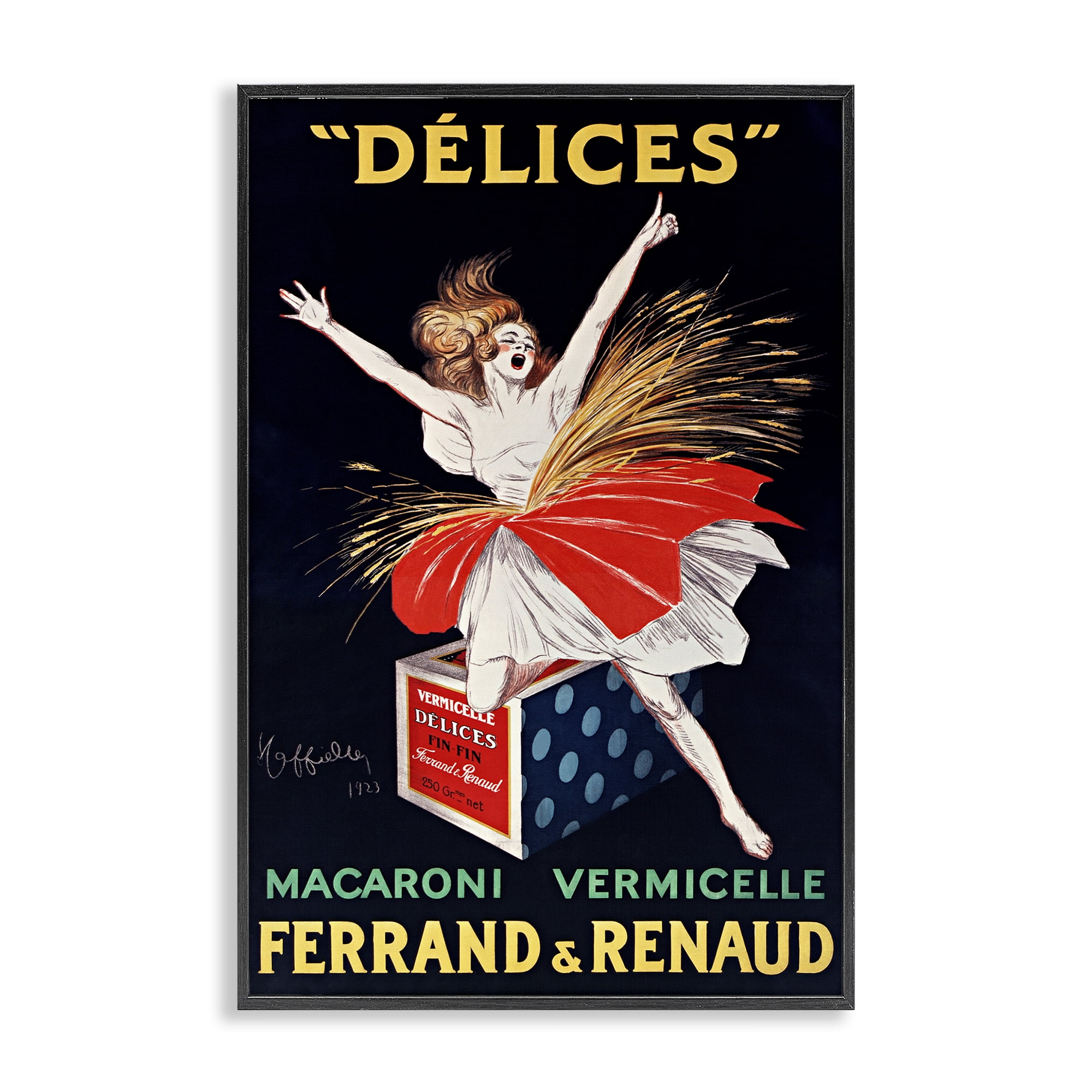 Stupell Industries Vintage Dancer Food Advertisement Black Framed ...