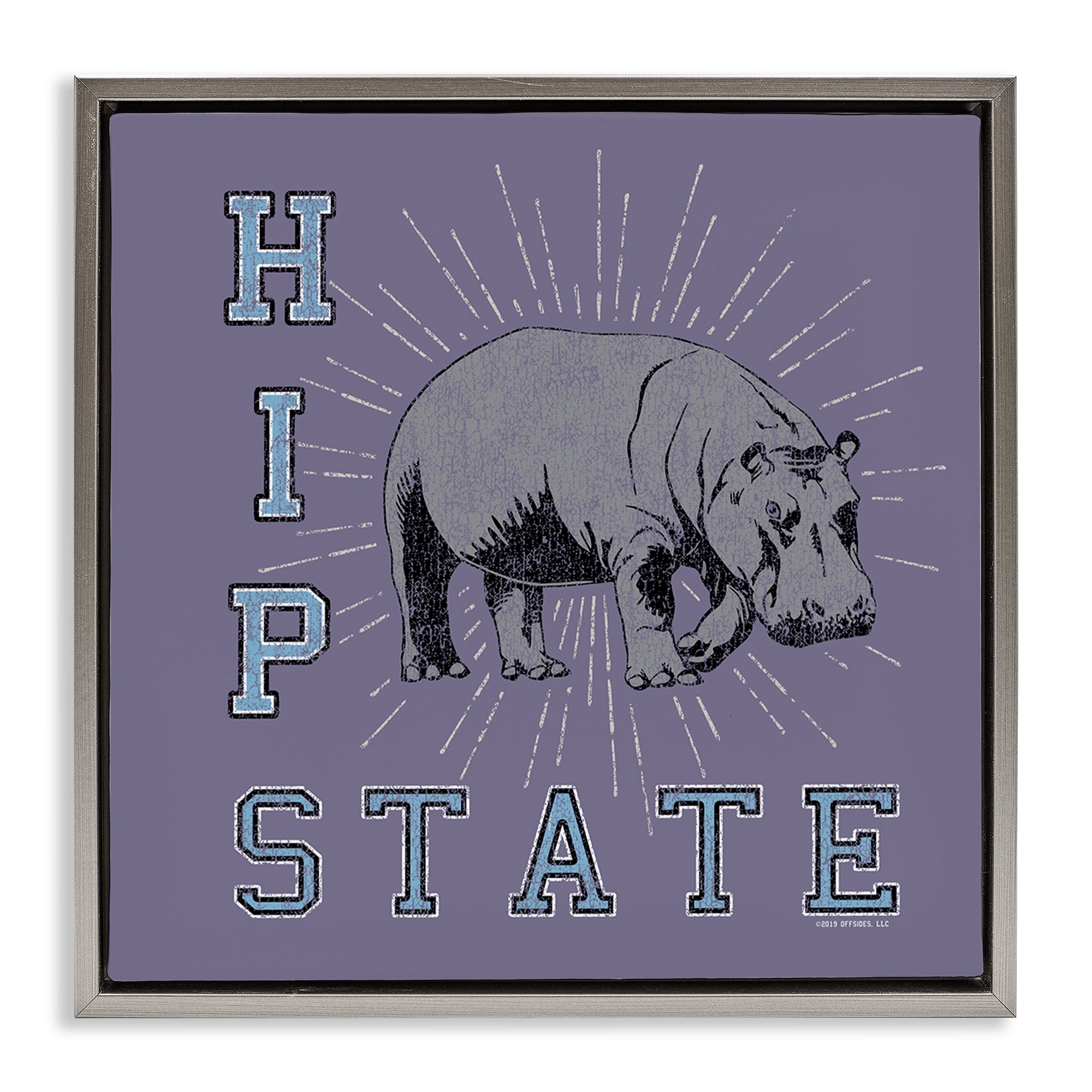 Stupell Industries Vintage Hippo State Novelty & Humor Painting Gray ...