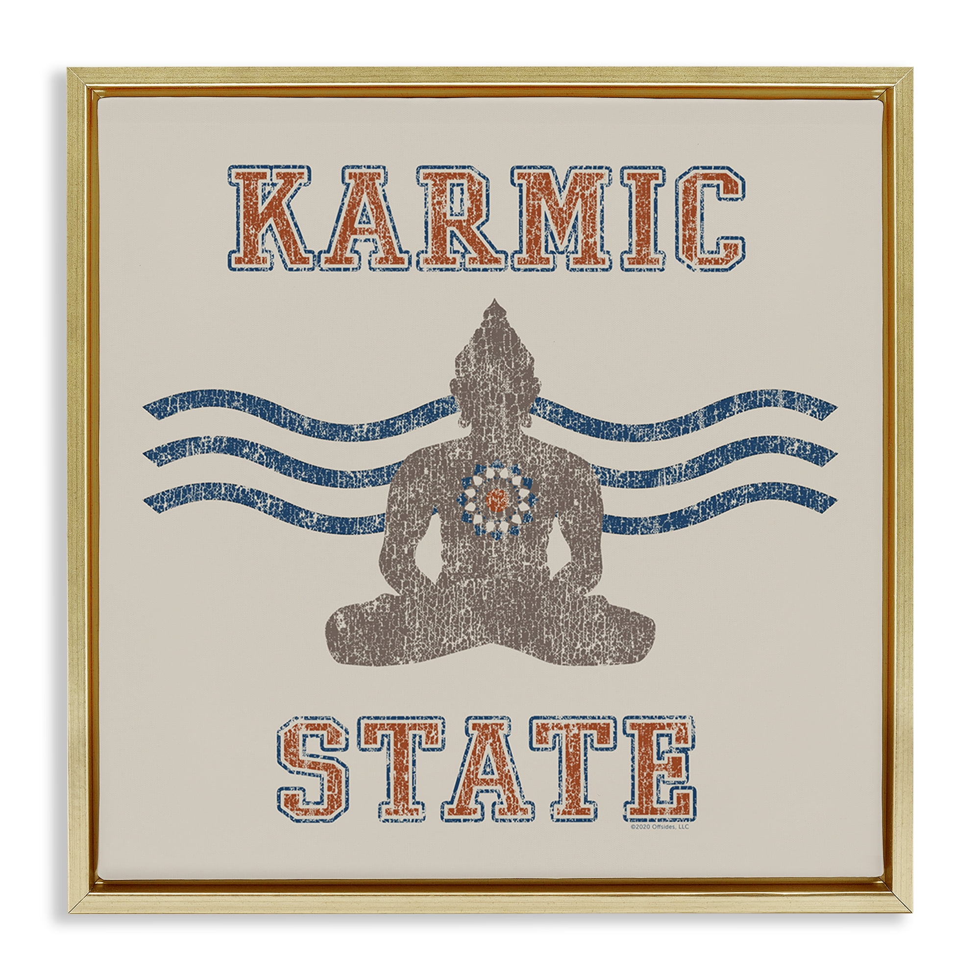 Stupell Industries Vintage Karmic State Text & Numbers Painting Gold Floater Framed Canvas Art ...