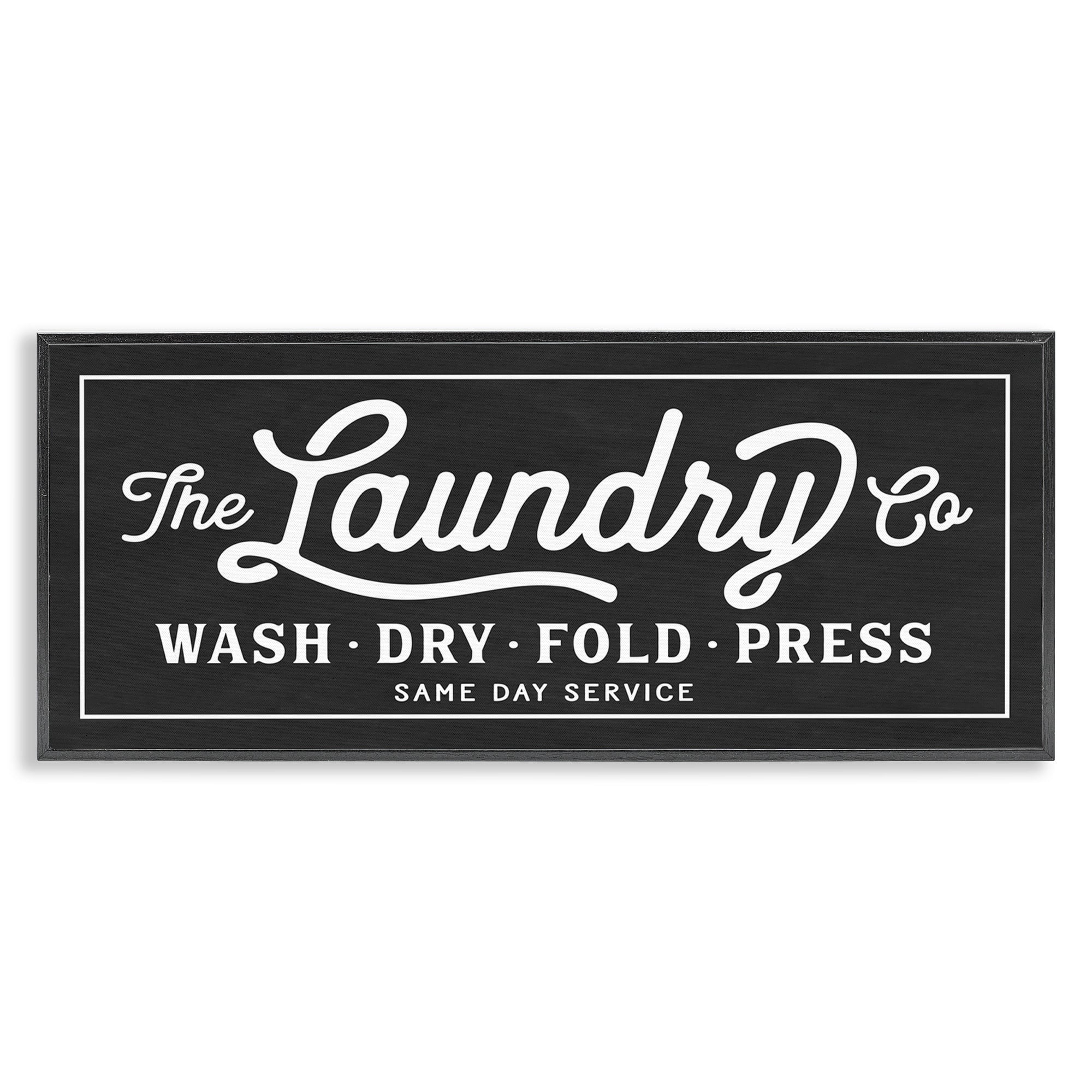 Stupell Industries Vintage Laundry Sign Cursive Typography, 13 x 30 ...