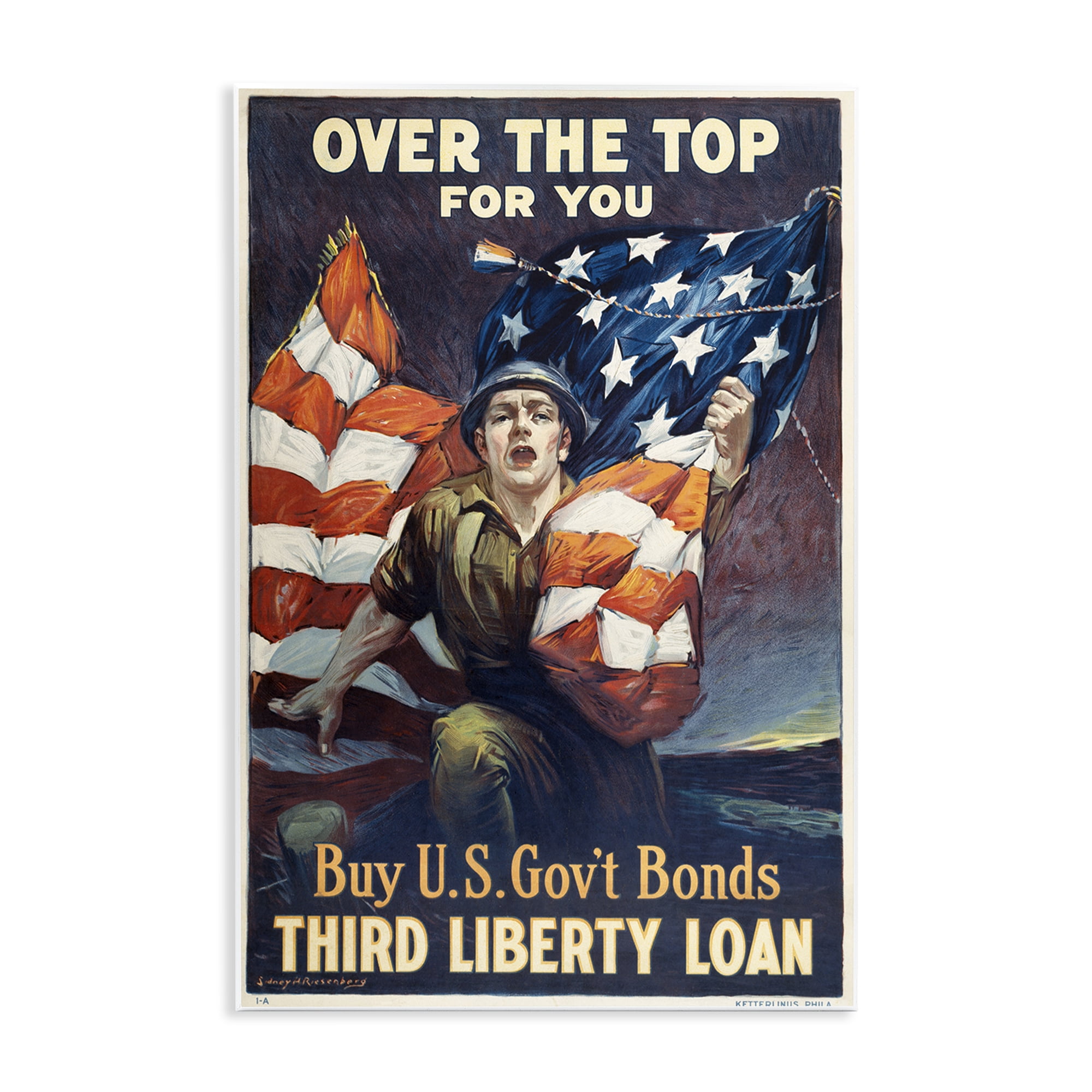 Stupell Industries Vintage Military Man & Flag Advertisements Painting ...