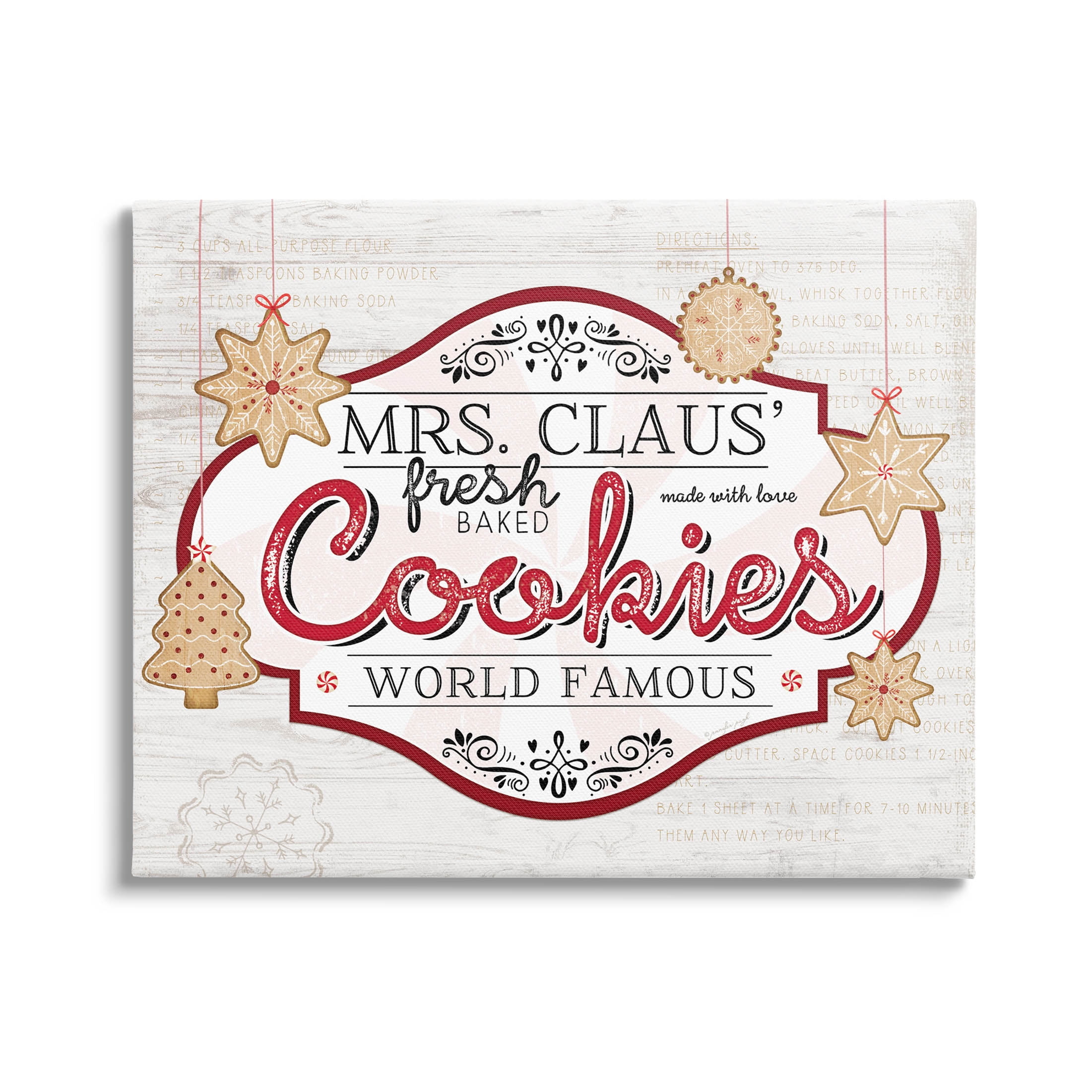 Stupell Industries Vintage Mrs. Claus Cookies Sign Graphic Art Gallery ...