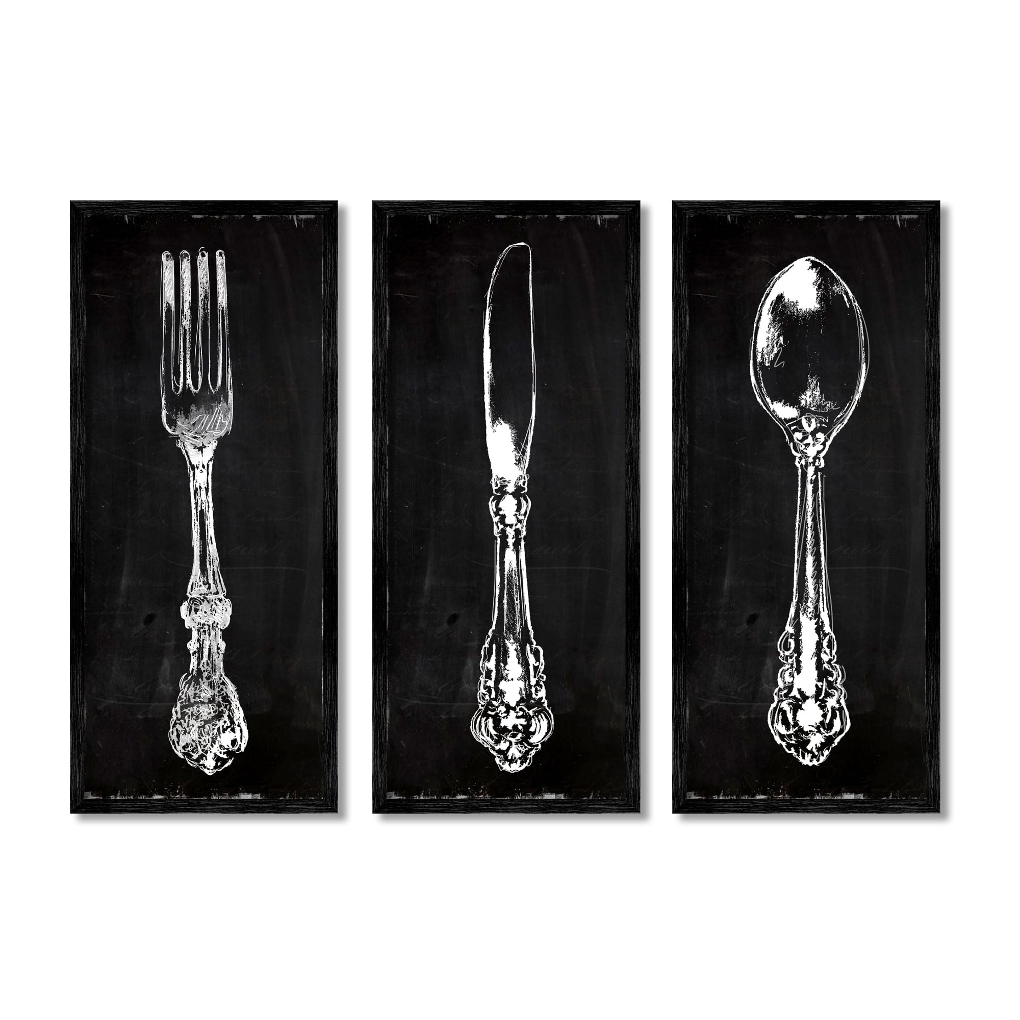 Stupell Industries Vintage Silverware Cutlery Kitchen Utensils Fork ...