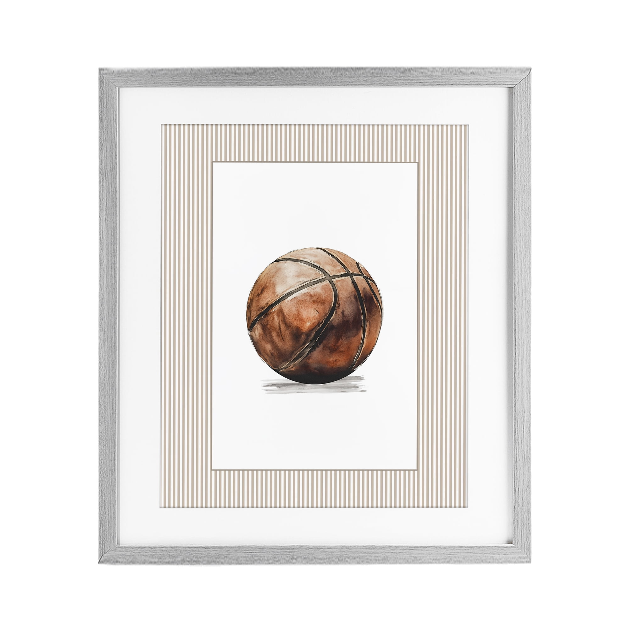 Stupell Industries Vintage Sports Basketball Gray Framed Print Under ...