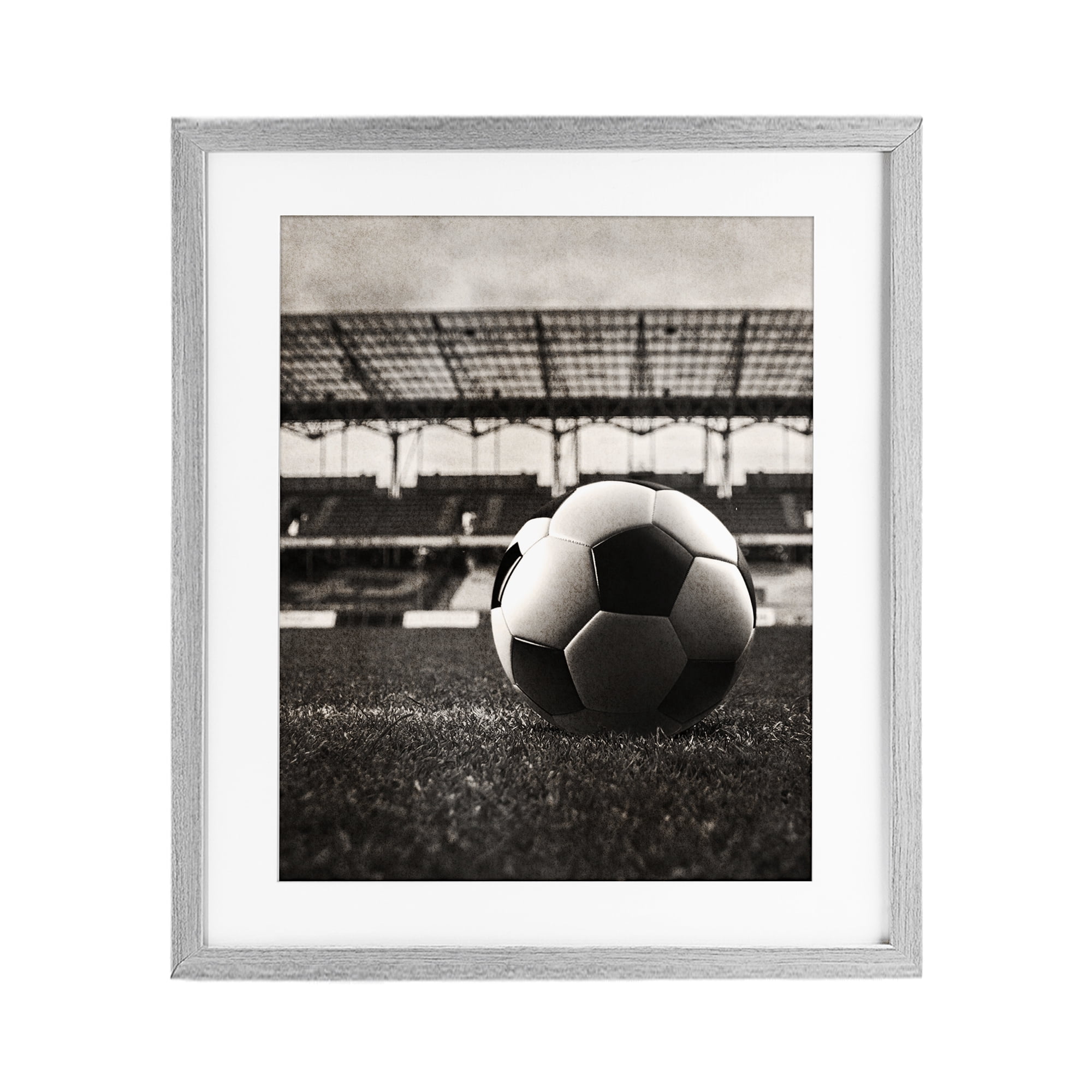 Stupell Industries Vintage Sports Soccer Gray Framed Print Under Glass ...