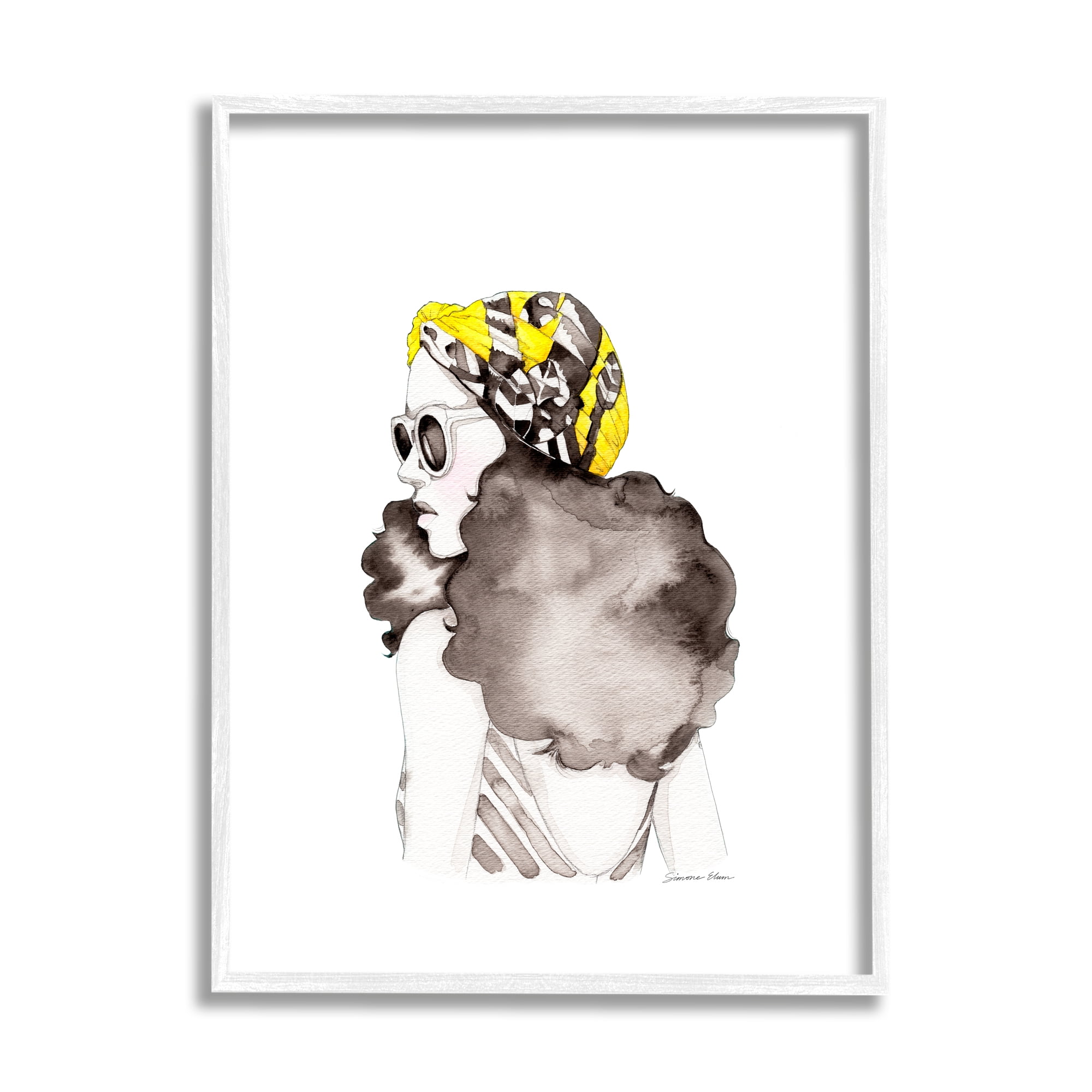 Stupell Industries Vintage Style Woman Beauty & Fashion Painting White ...