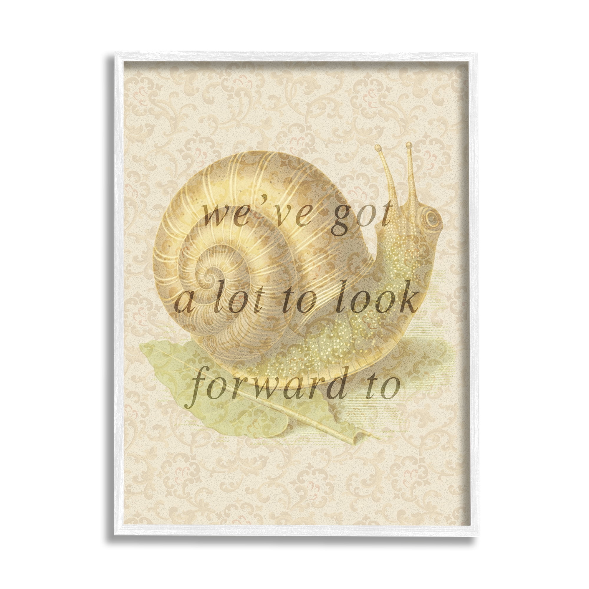 Stupell Industries Vintage Uplifting Snail Animals & Insects Painting ...