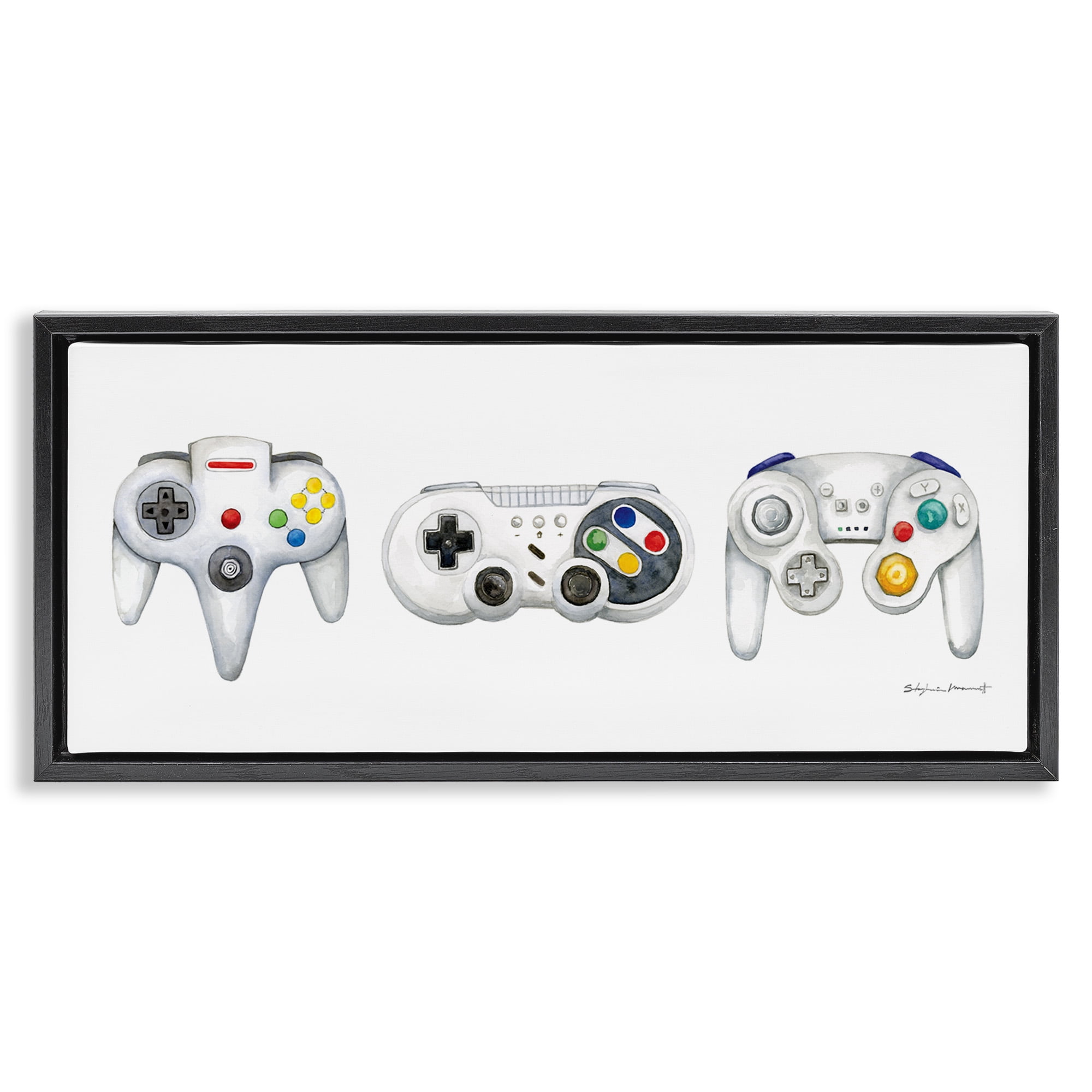Stupell Industries Vintage Video Game Controllers Art for Kids Painting ...