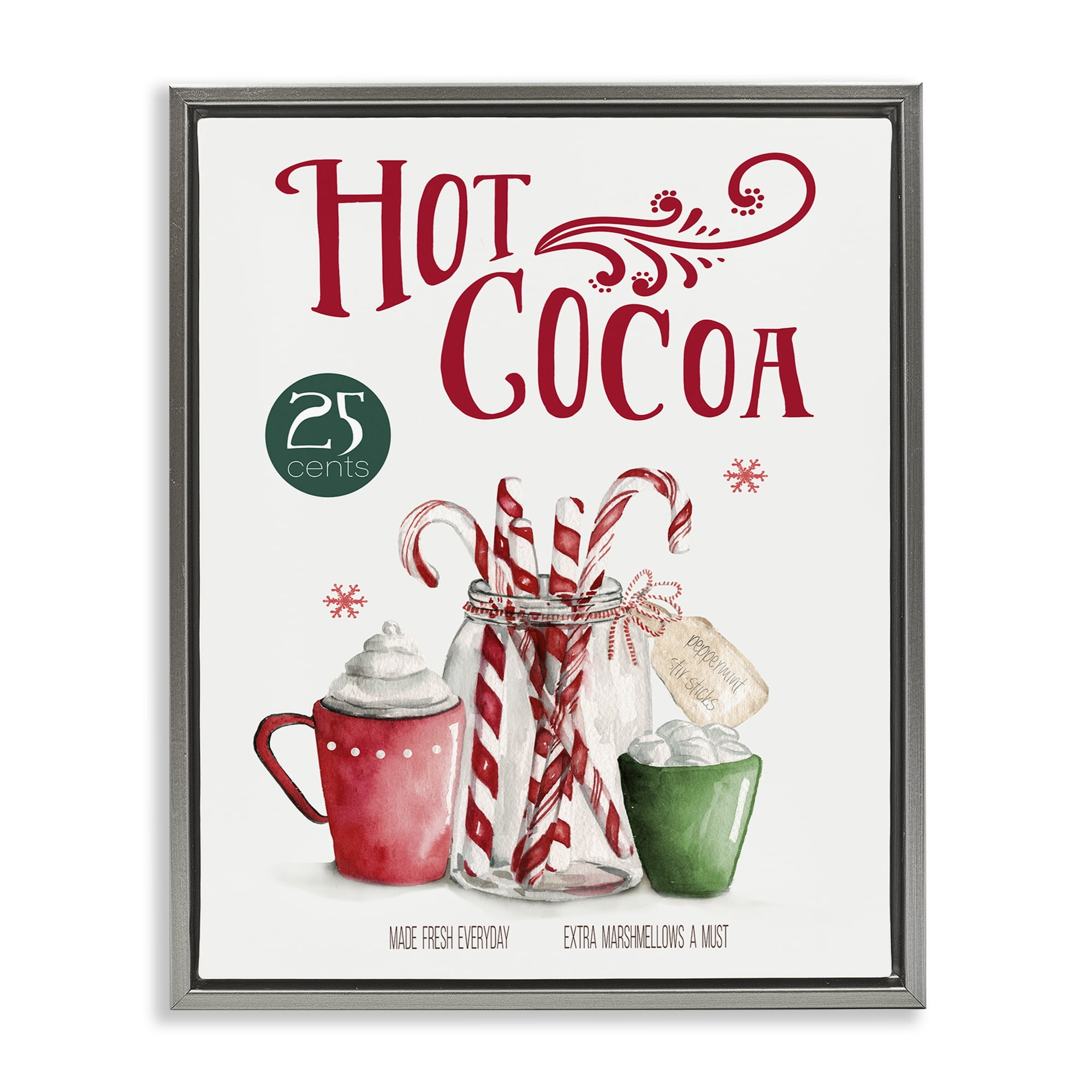 Stupell Industries Vintage Winter Hot Cocoa Holiday Painting Gray ...