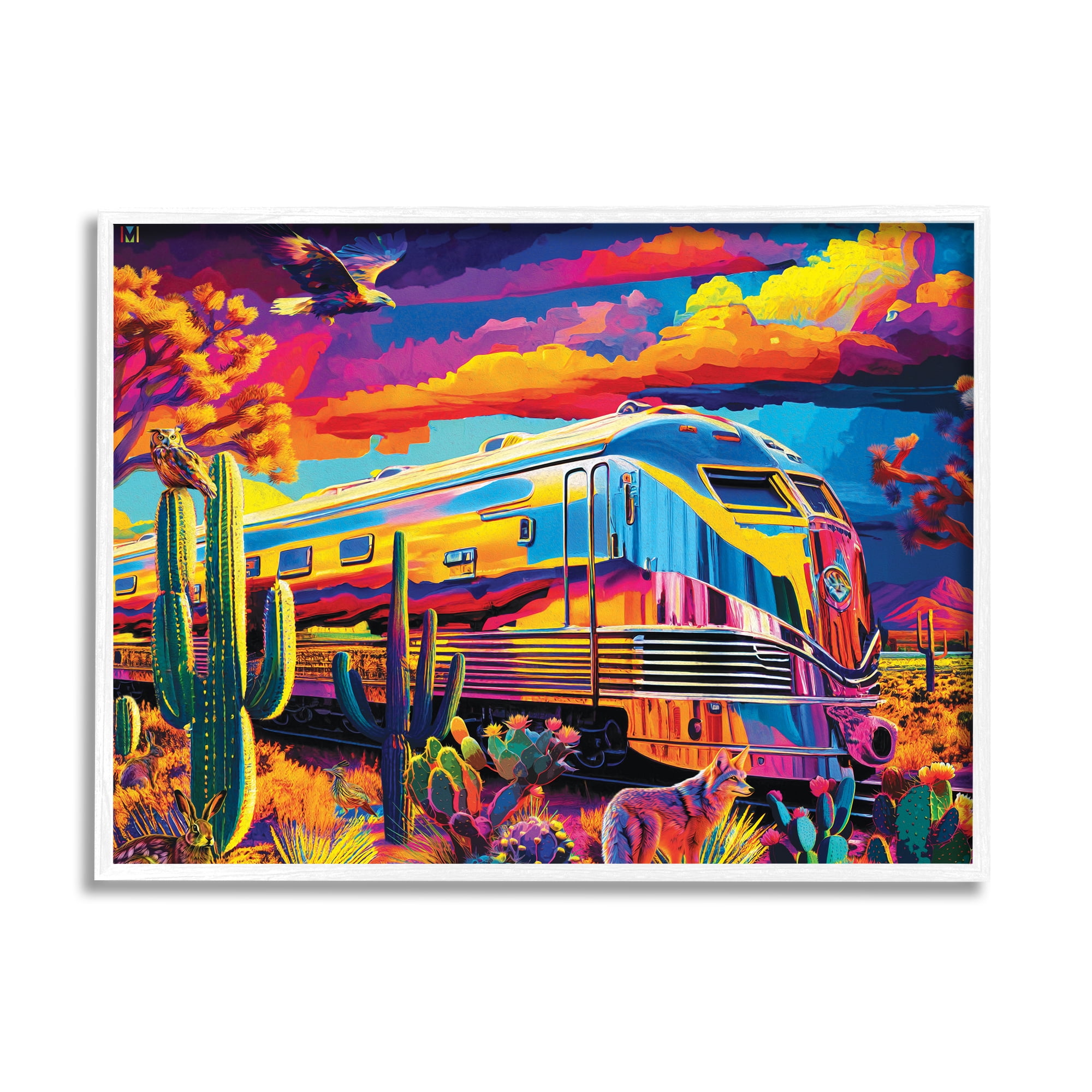 Stupell Industries Vivid Desert Train Scene Transportation Painting ...