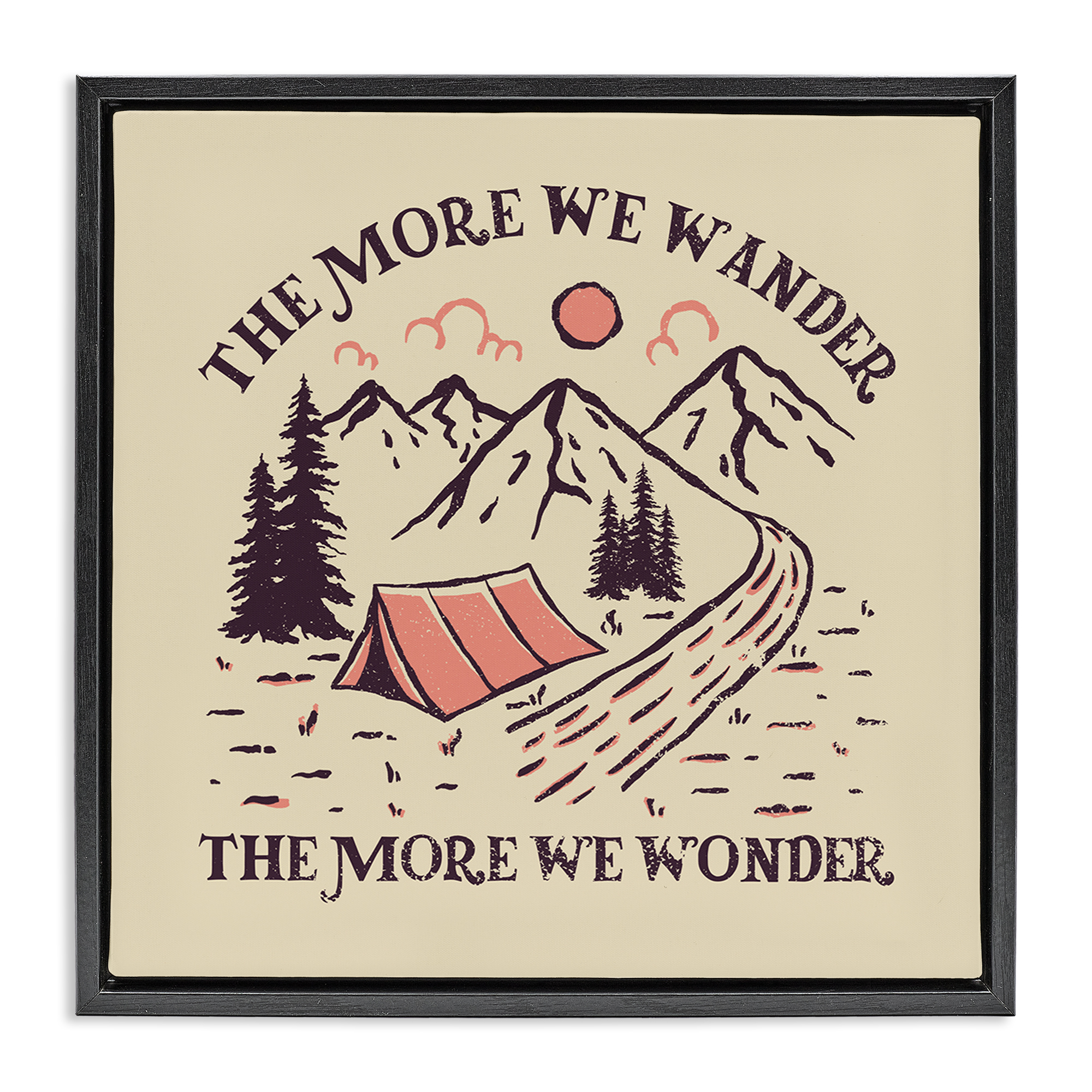 Stupell Industries Wander & Wonder Phrase Landscape & Nature Painting ...