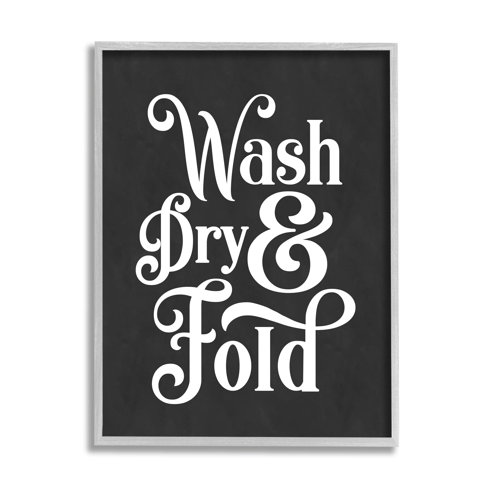 Stupell Industries Wash Dry and Fold Vintage Typography Minimal Laundry, 16 x 20, Designed by ...