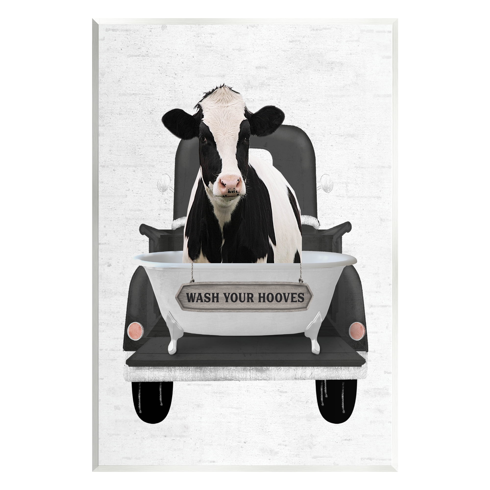 Stupell Industries Wash Your Hooves Cow Animals & Insects Painting ...