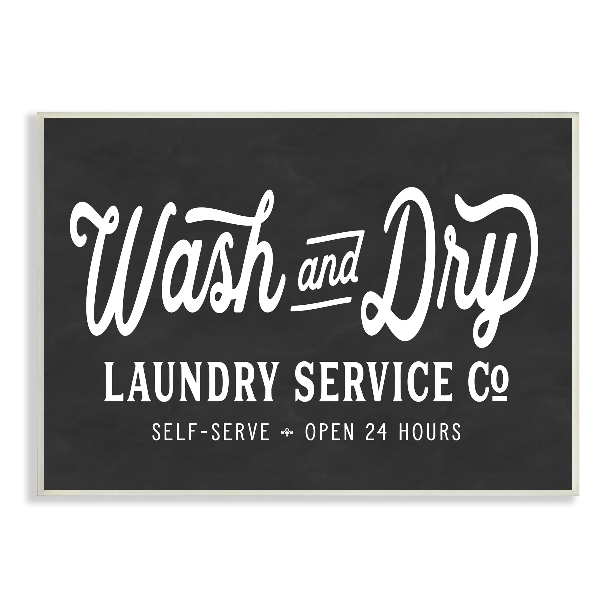 Stupell Industries Wash and Dry Laundry Service Co. Vintage Store Typography, 13 x 19, Designed ...