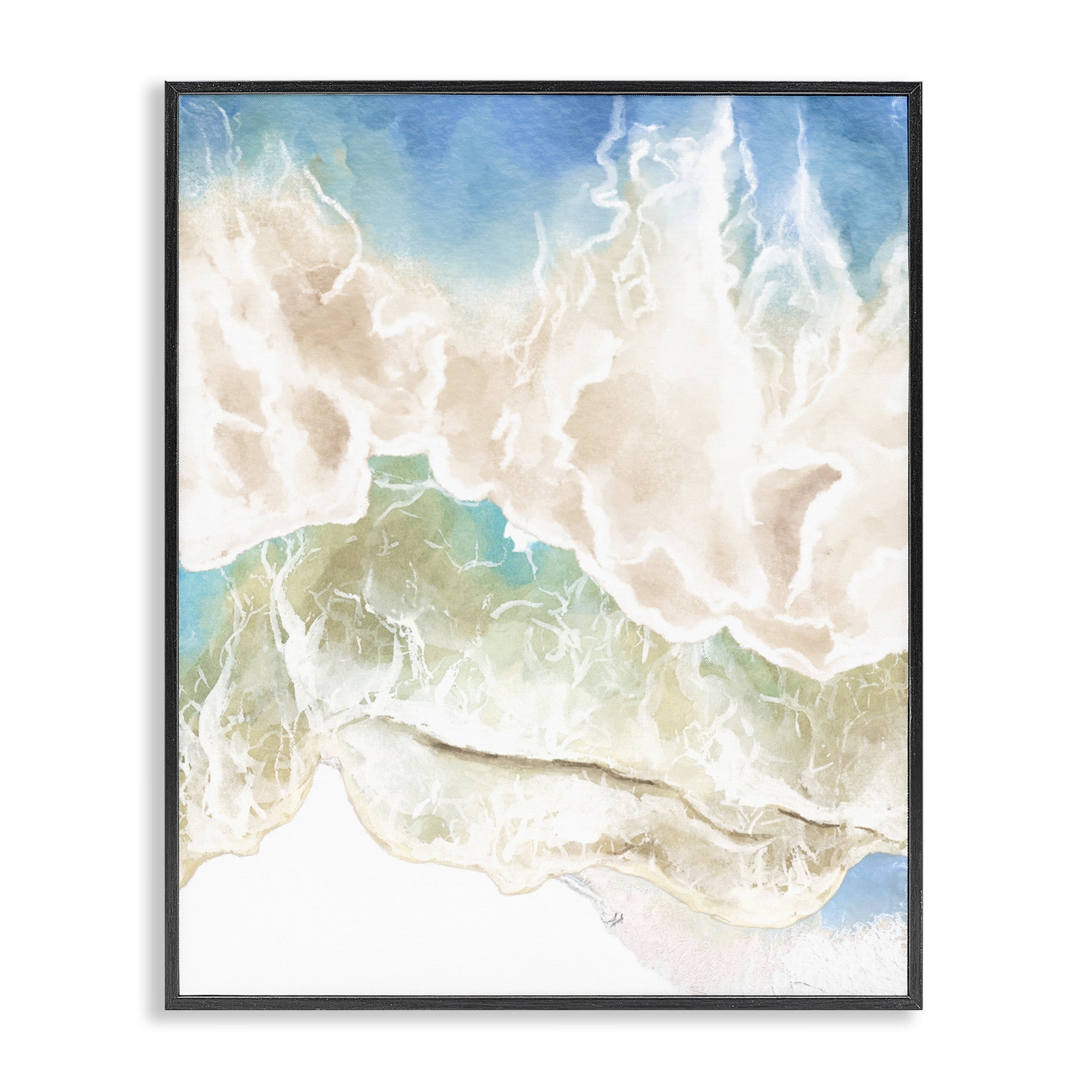Stupell Industries Washed Away Tide Abstract Black Framed Giclee Art ...
