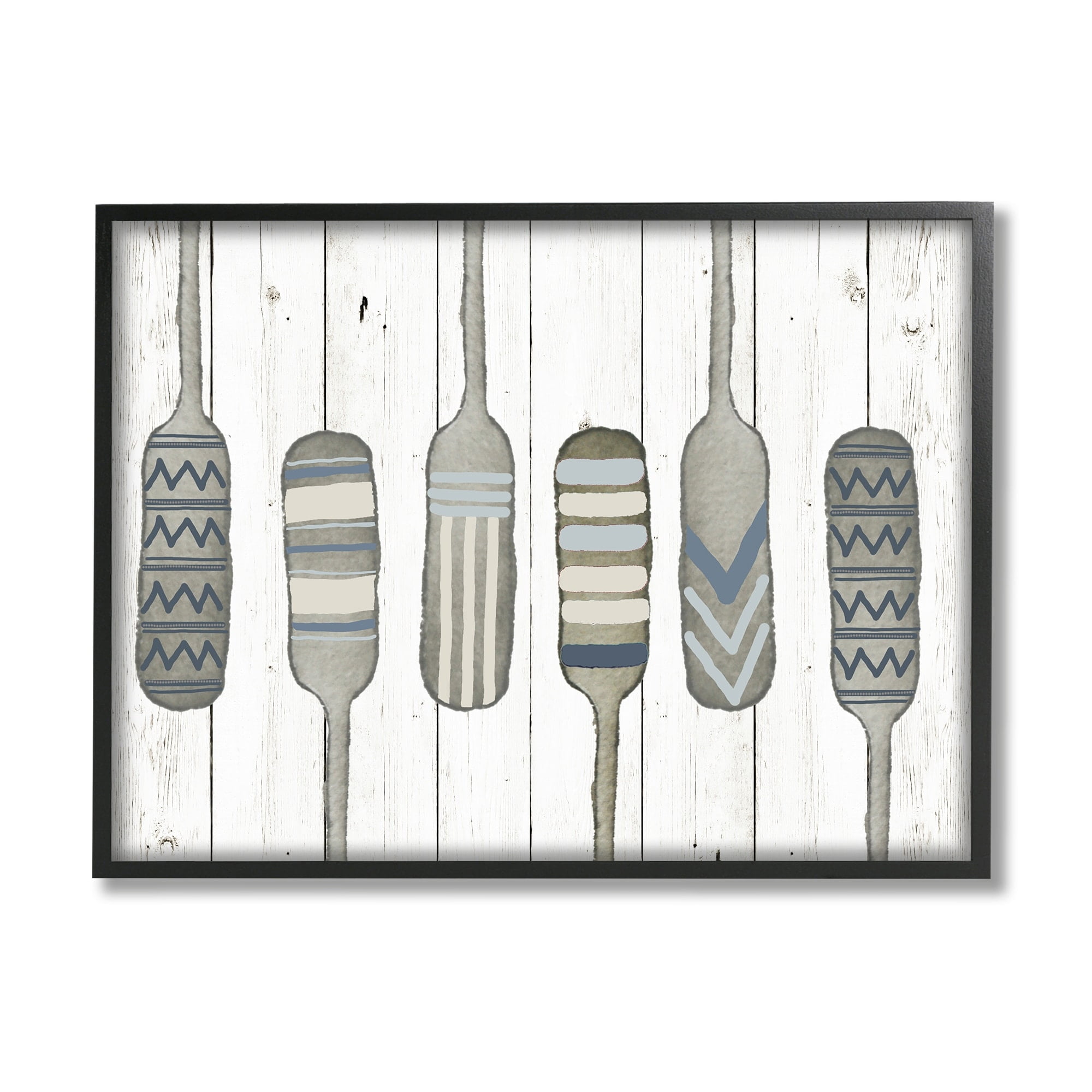 Stupell Industries Water Poles Geometric Patterned Canoe Paddle Oars,14 ...
