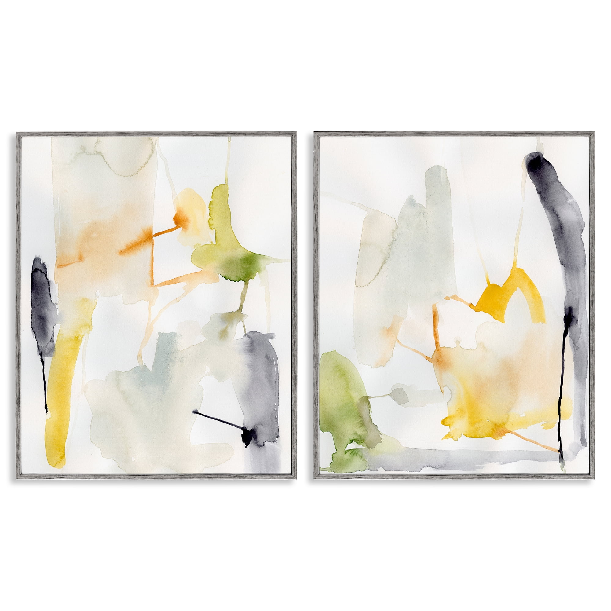 Stupell Industries Watercolor Paint Drips Abstract Painting Gray Framed ...