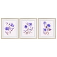 Stupell Industries Watercolor Purple Blooms 3 Piece Birch Framed Print ...