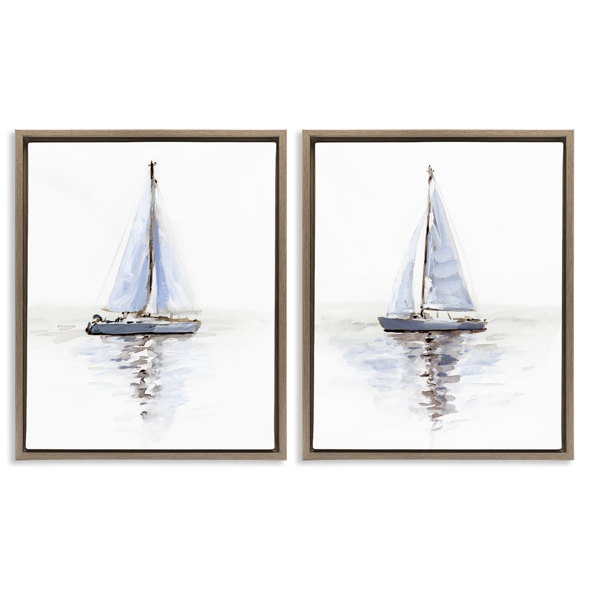 Stupell Industries Watercolor Sailboat Calm Water Transportation ...