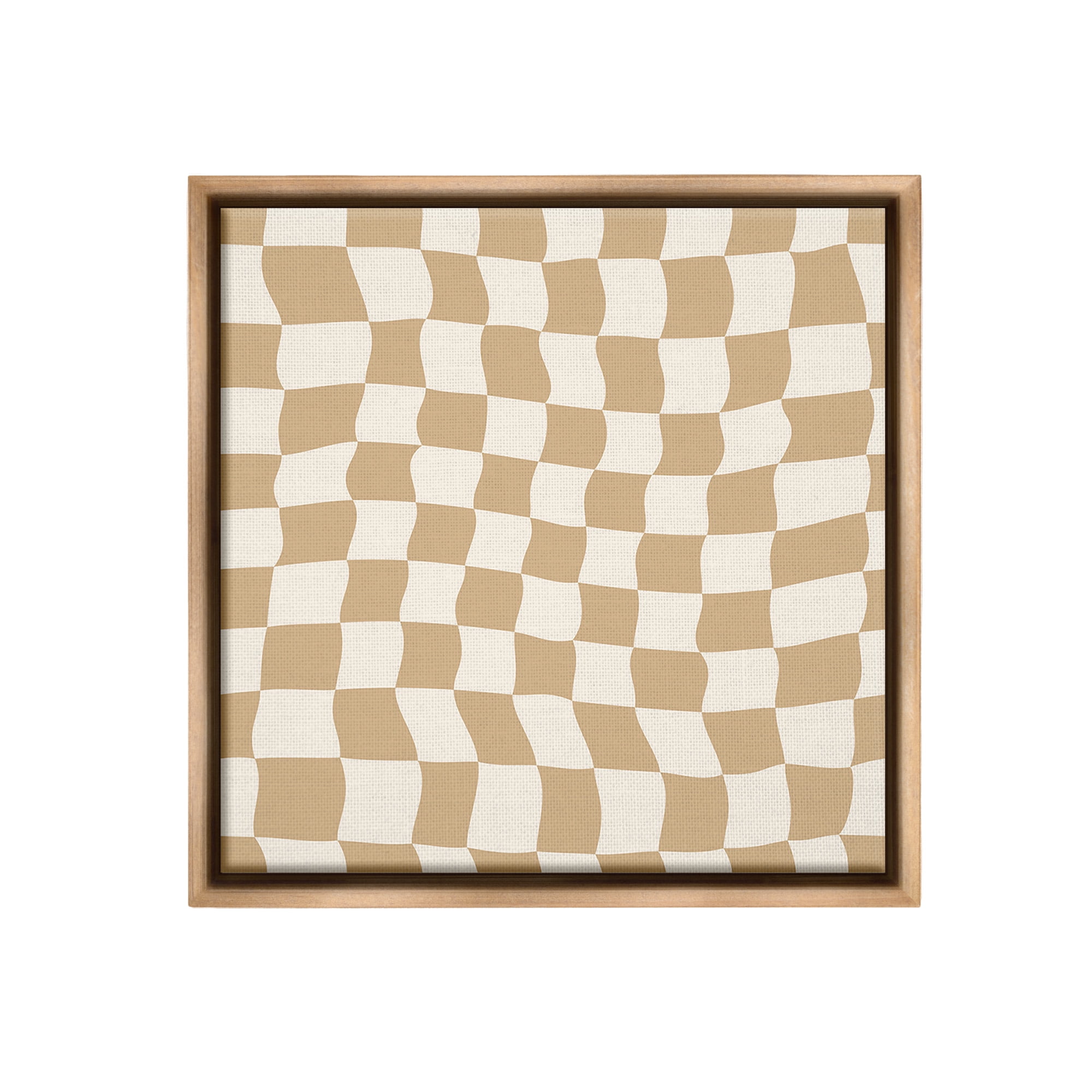 Stupell Industries Wavy Checkered Painting - Brown Canvas Wall Art ...