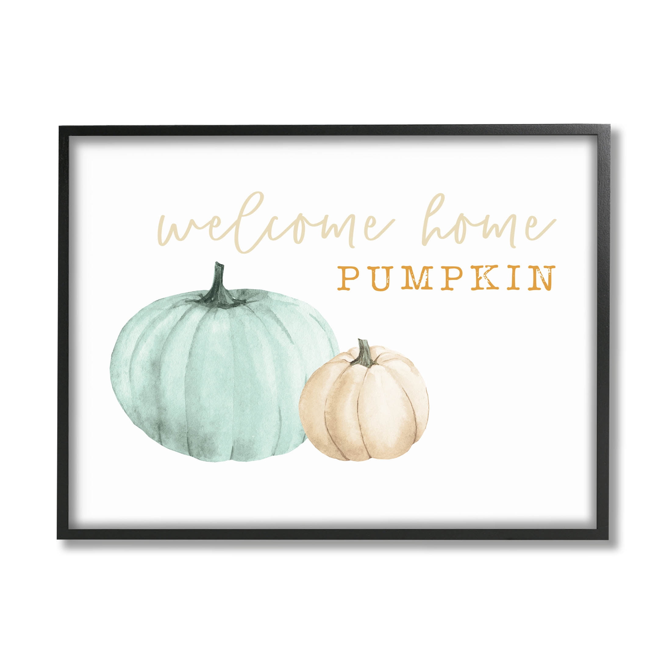 Stupell Industries Welcome Home Pumpkin Phrase Graphic Art Black Framed ...