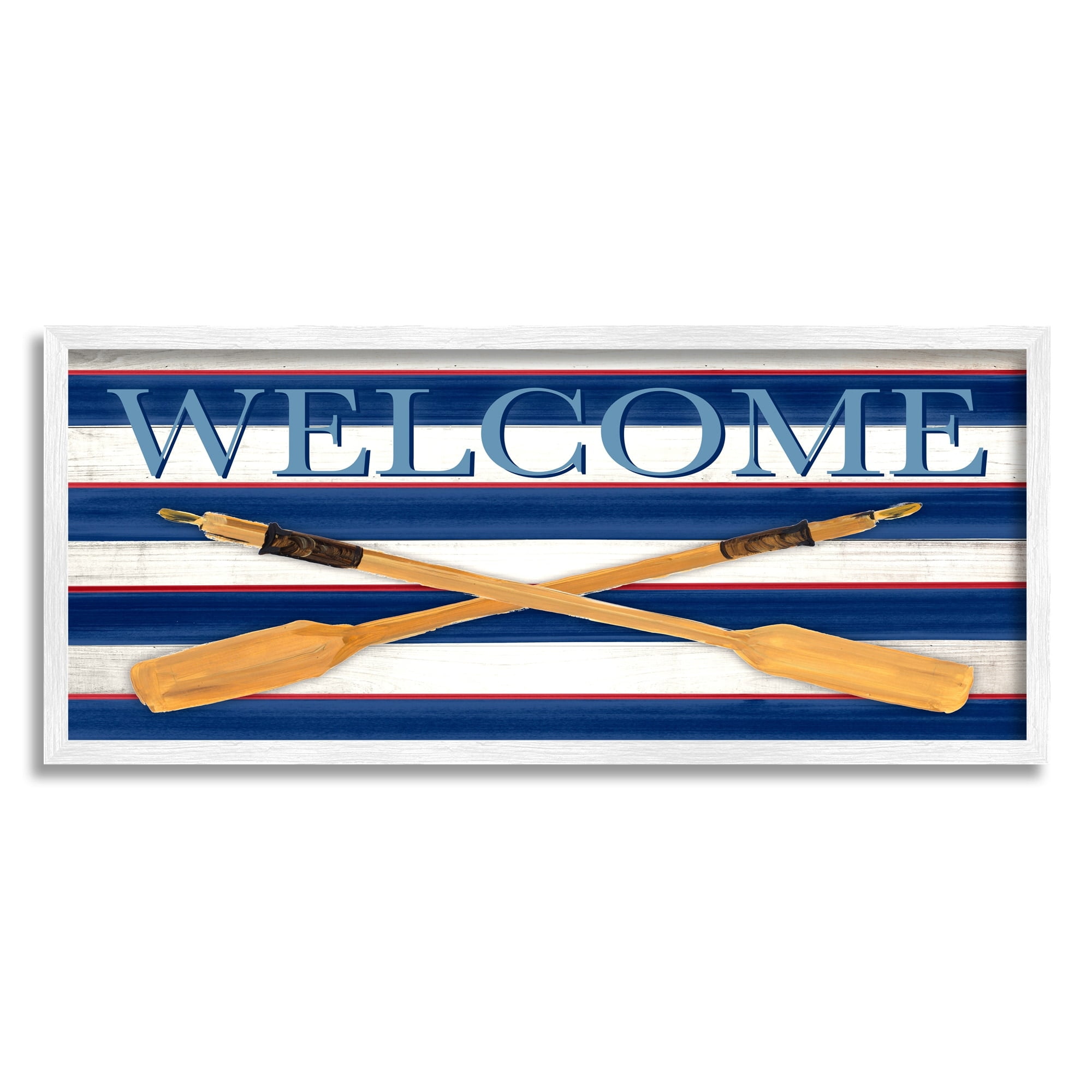 Stupell Industries Welcome Oars Symbol Water Waves Patterned Sign,24 x ...