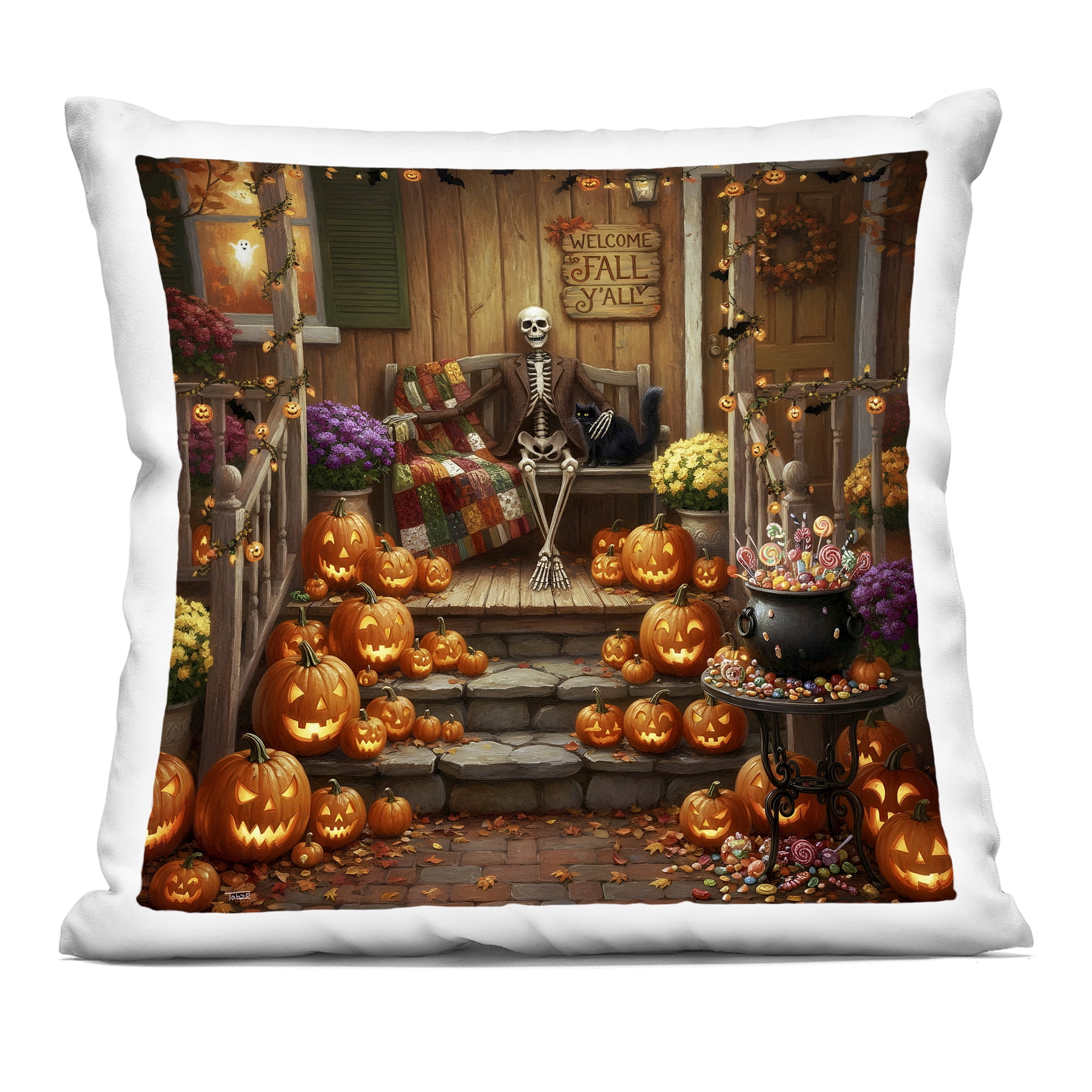 Stupell Industries Welcome To Fall Skeleton Porch Decorative Printed ...