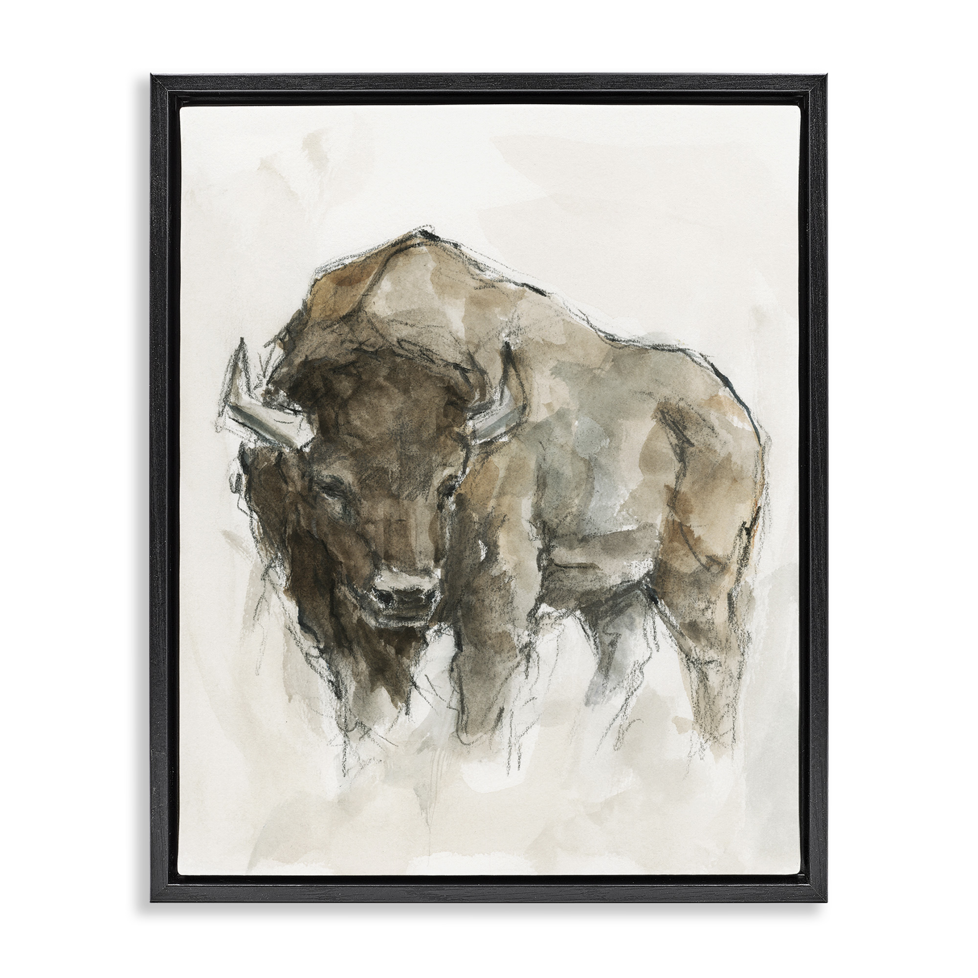 Stupell Industries Western American Buffalo Brown Country Animal Jet ...