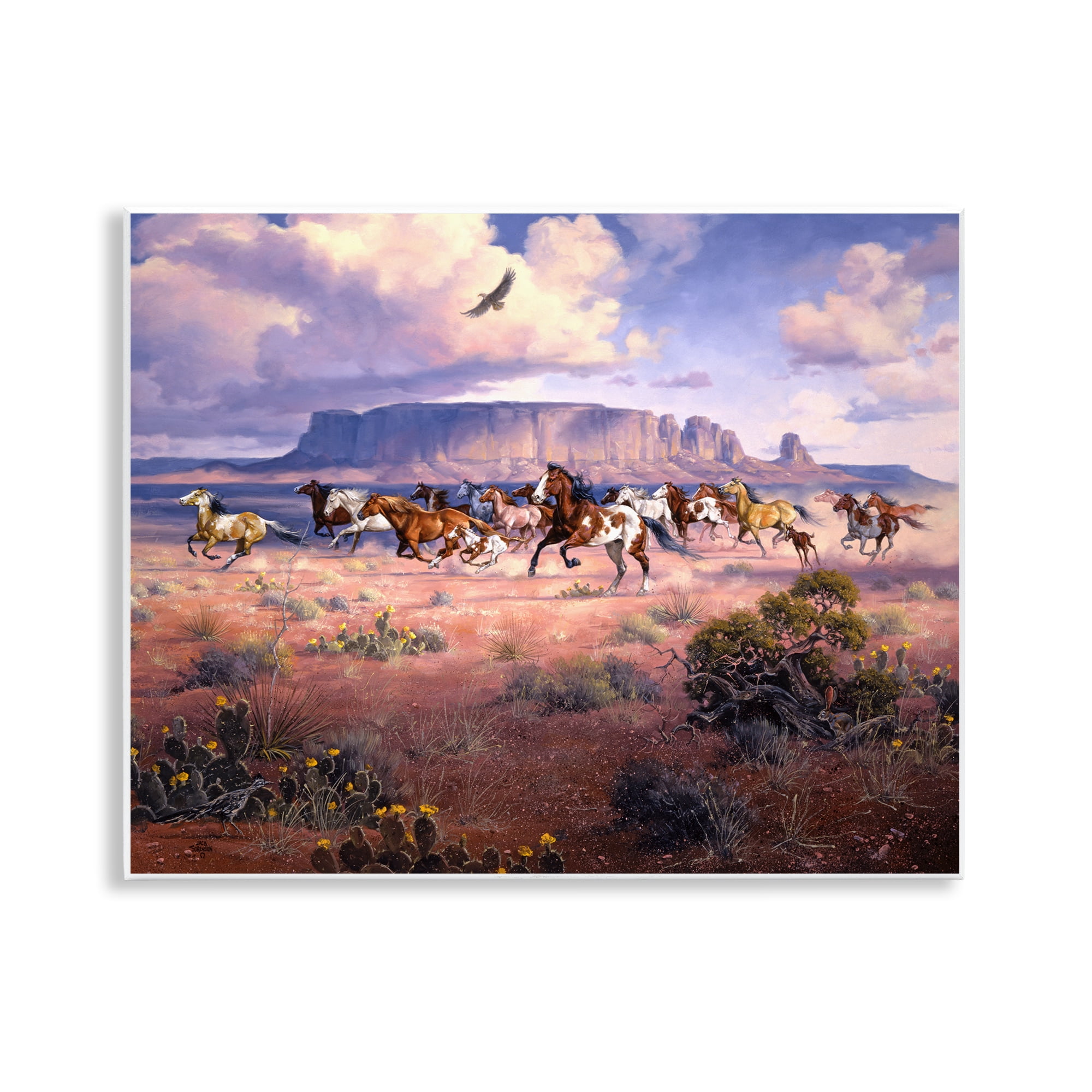 Stupell Industries Western Canyon Horse Stampede Landscape & Nature ...