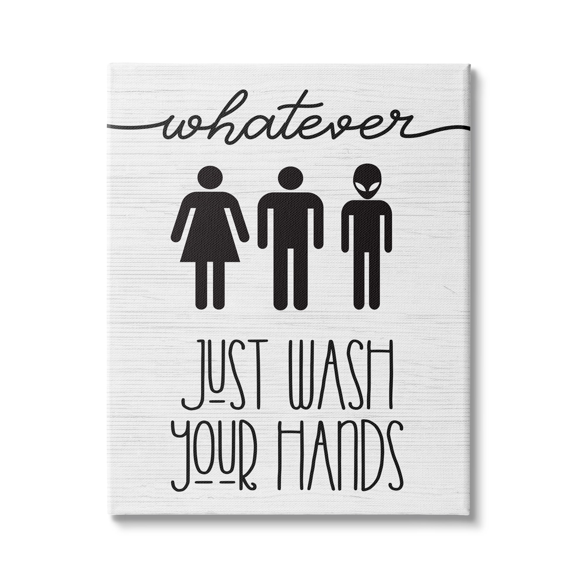 Stupell Industries Whatever Just Wash Your Hands Outer Space Alien, 30 ...