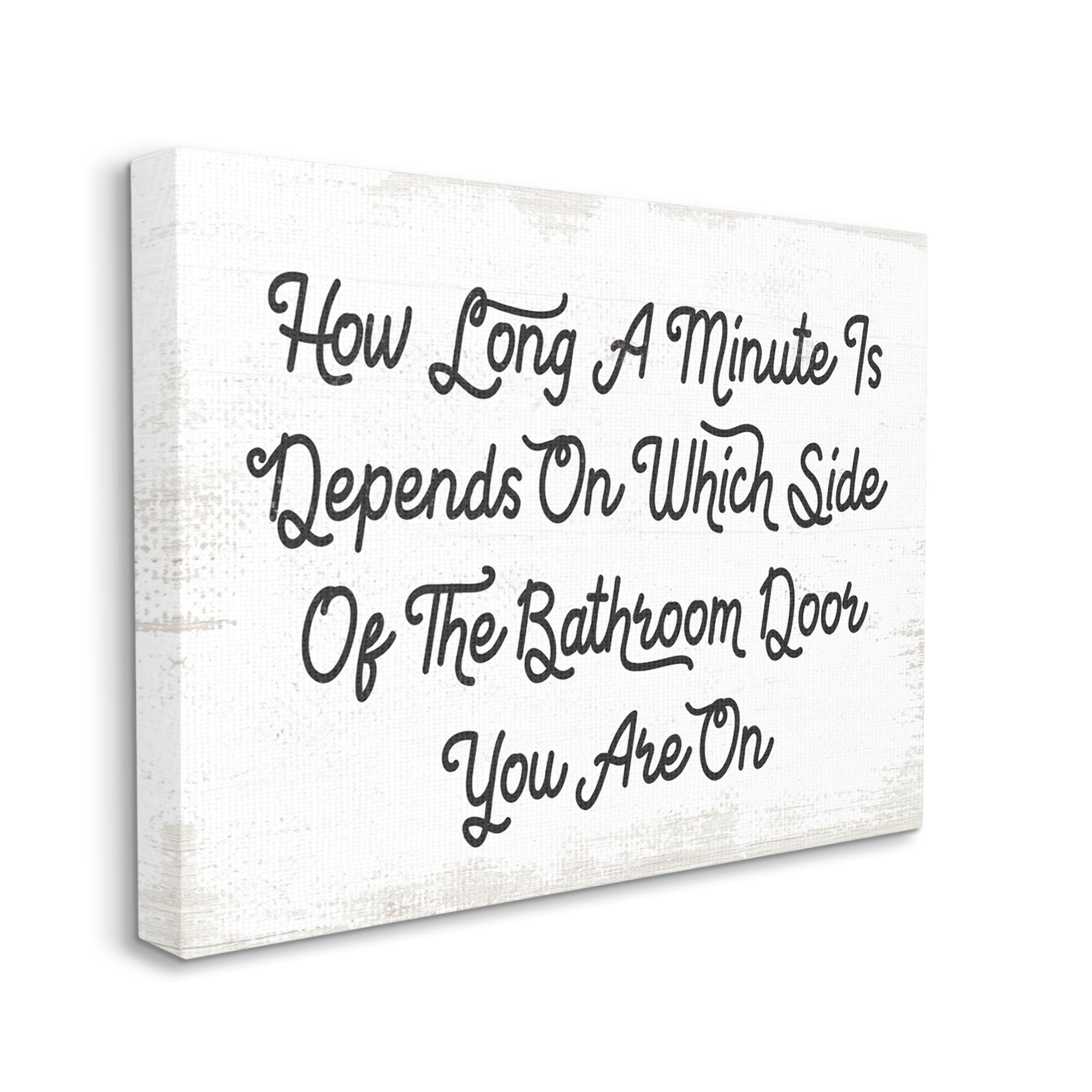 Stupell Industries Which Side Funny Bathroom Word Design Canvas Wall ...