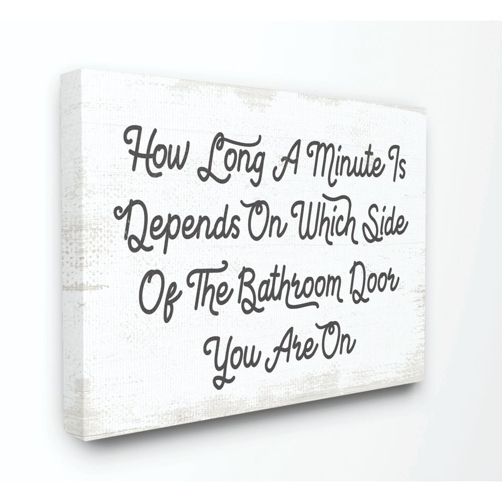 Stupell Industries Which Side Funny Bathroom Word Design Canvas Wall ...