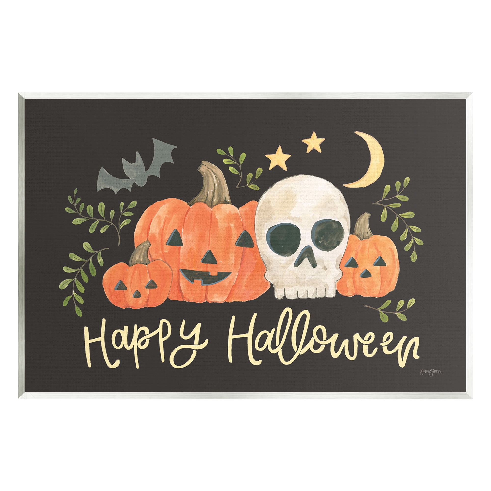 Stupell Industries Whimsical Happy Halloween Holiday Painting Unframed ...