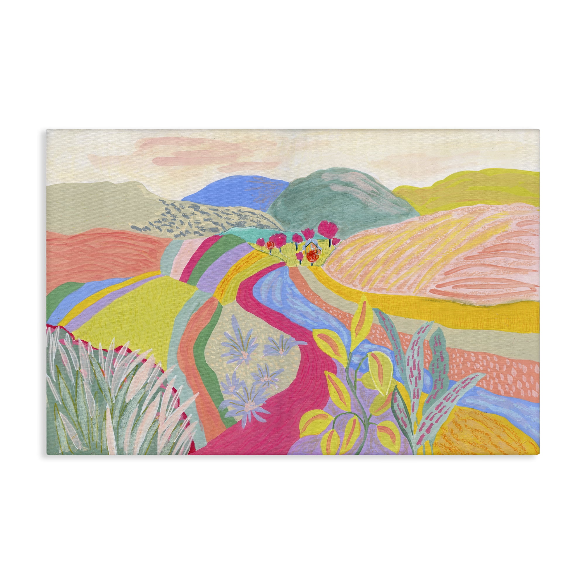 Stupell Industries Whimsical Hued Farmland Landscape & Nature Painting ...