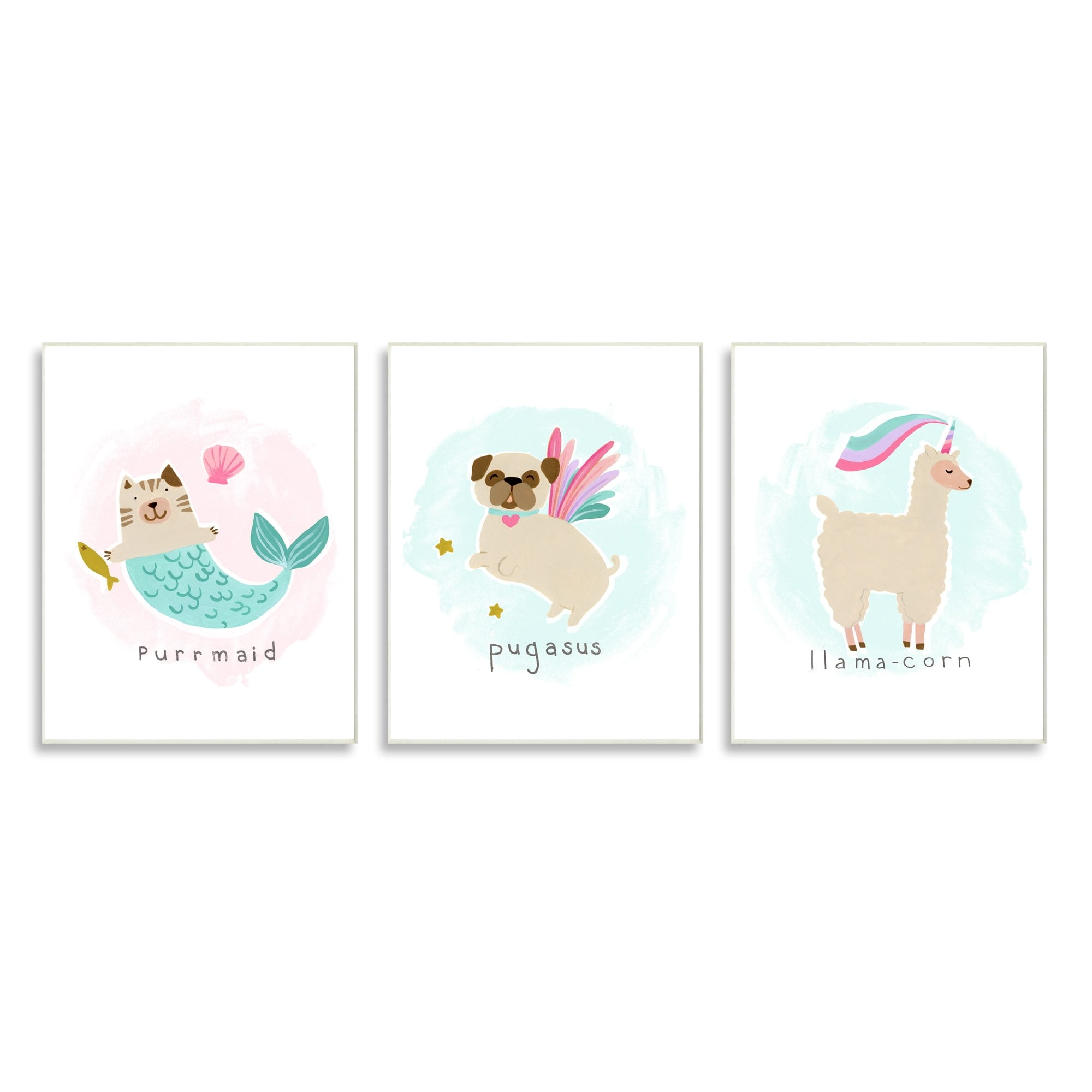 Stupell Industries Whimsical Mythical Animals Creatures Cute Cartoon ...