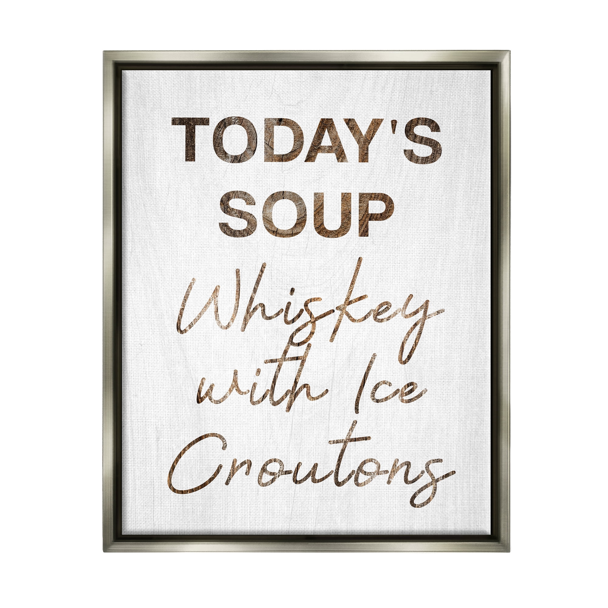 Stupell Industries Whiskey & Ice Croutons Witty Kitchen Cocktail Phrase ...