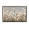 Stupell Industries White Daisy Clusters Meadow Brown Framed Floater ...