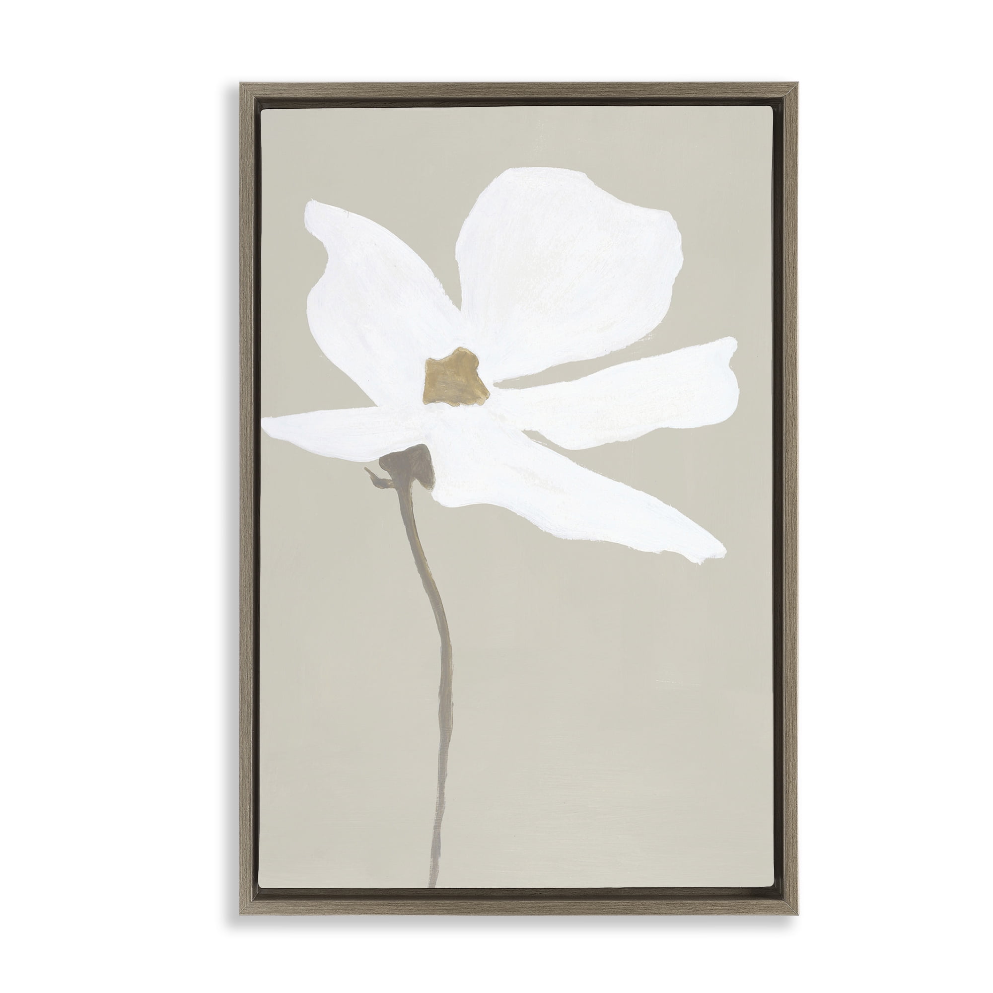 Stupell Industries White Flower Sprout Botanical & Floral Painting ...