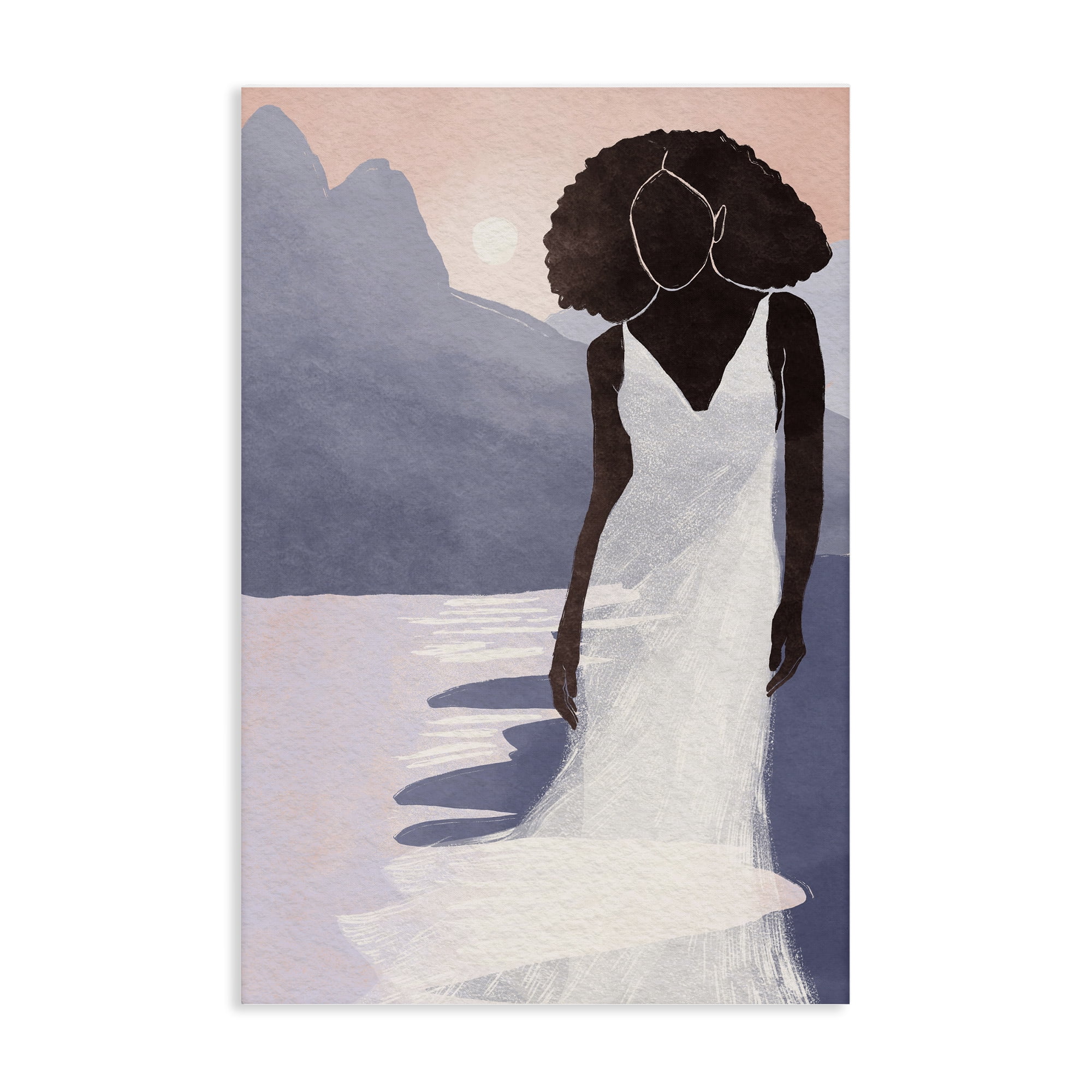 Stupell Industries White Gown Silhouette at Sunset Canvas Wall Art ...