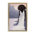 Stupell Industries White Gown Silhouette at Sunset Gold Framed Floater ...