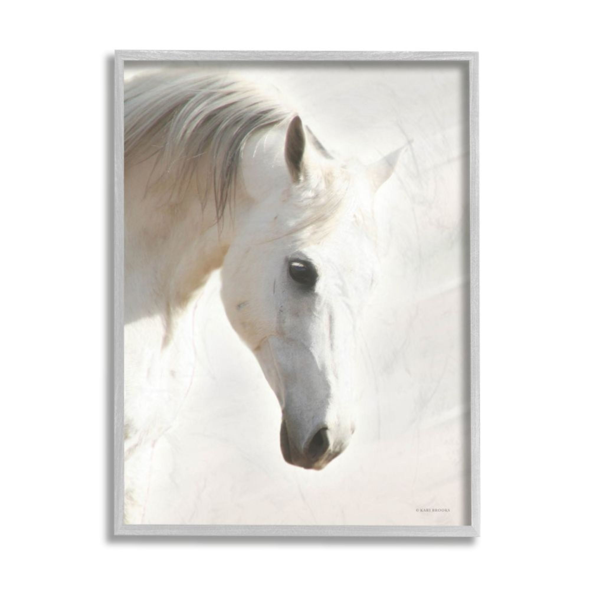 Stupell Industries White Stallion Portrait Minimal Southwestern Horse ...