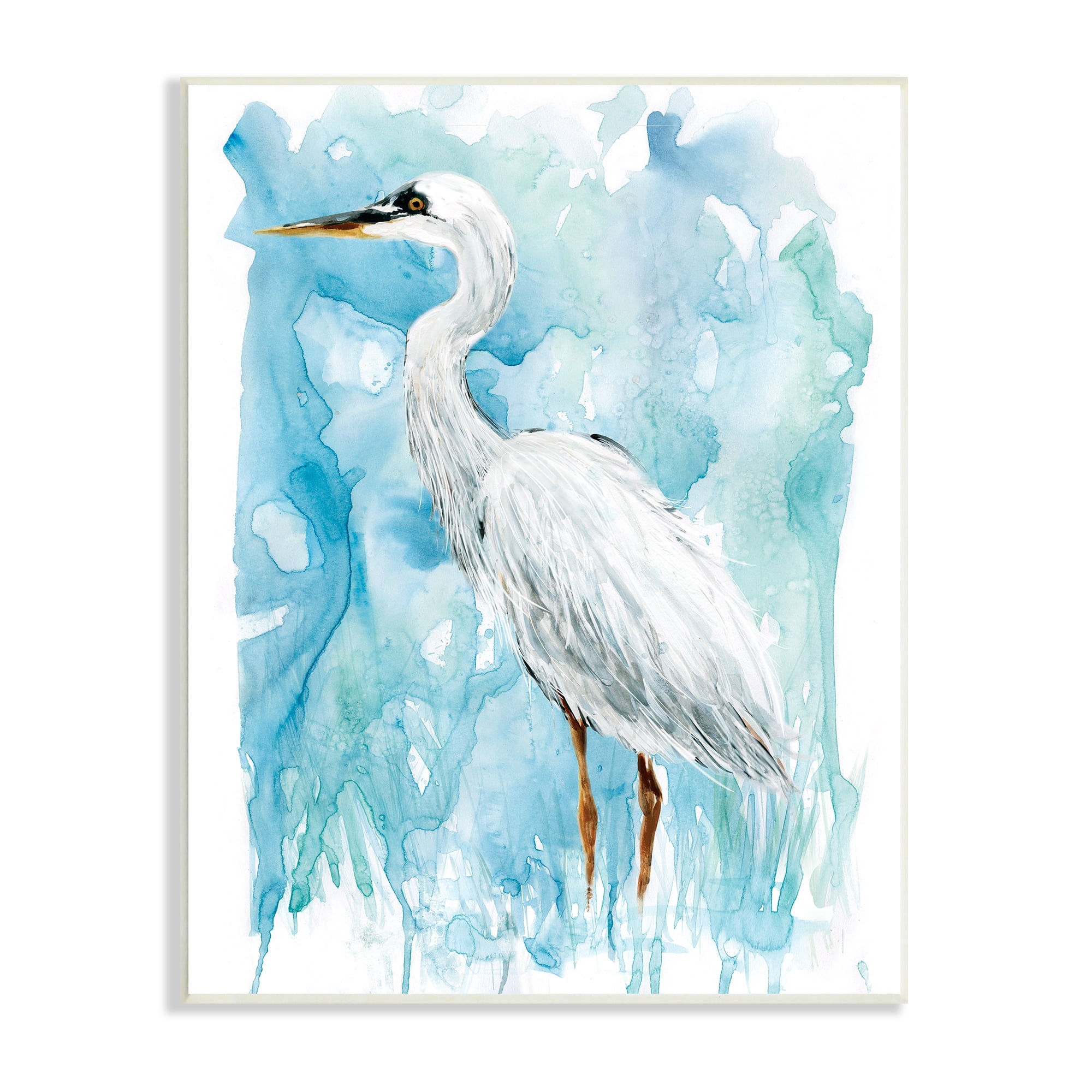 Stupell Industries Whooping Crane Solemn Still Life Blue Marsh Water ...