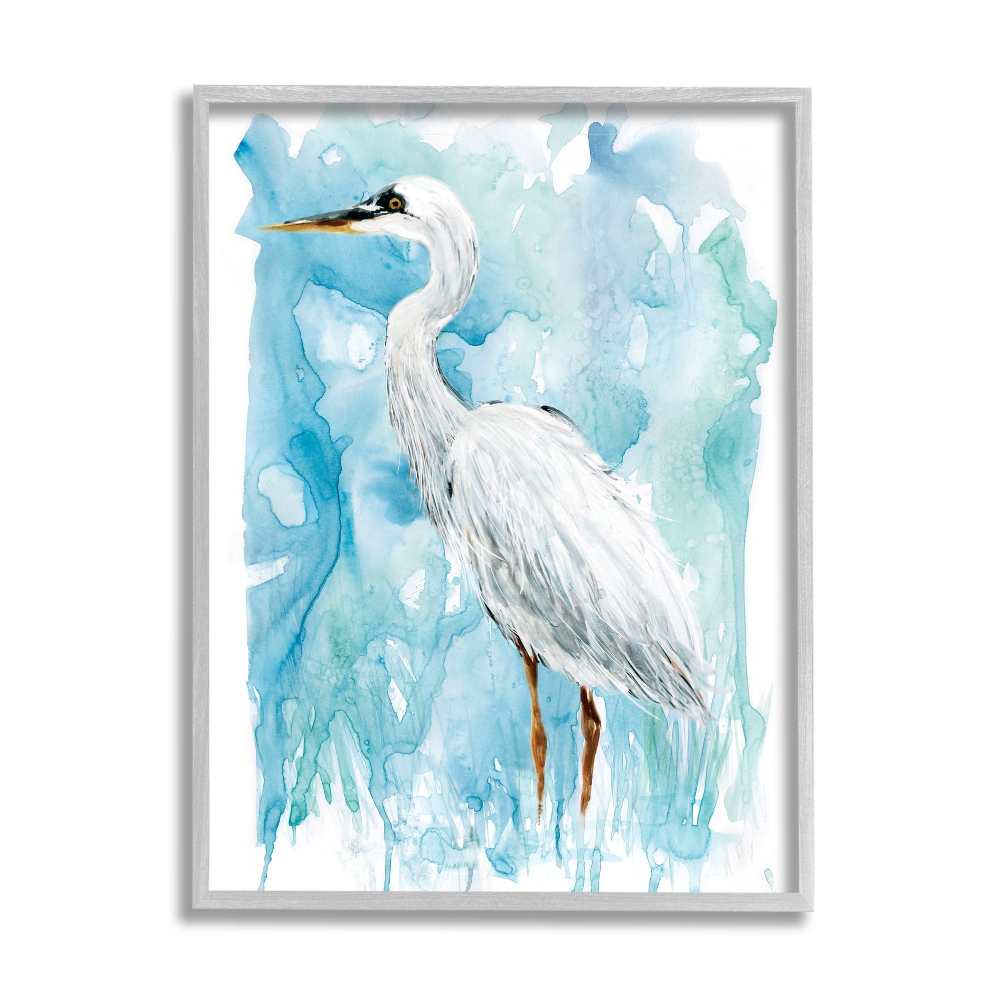 Stupell Industries Gray Framed Crane Coastal Wall Art by Carol Robinson ...