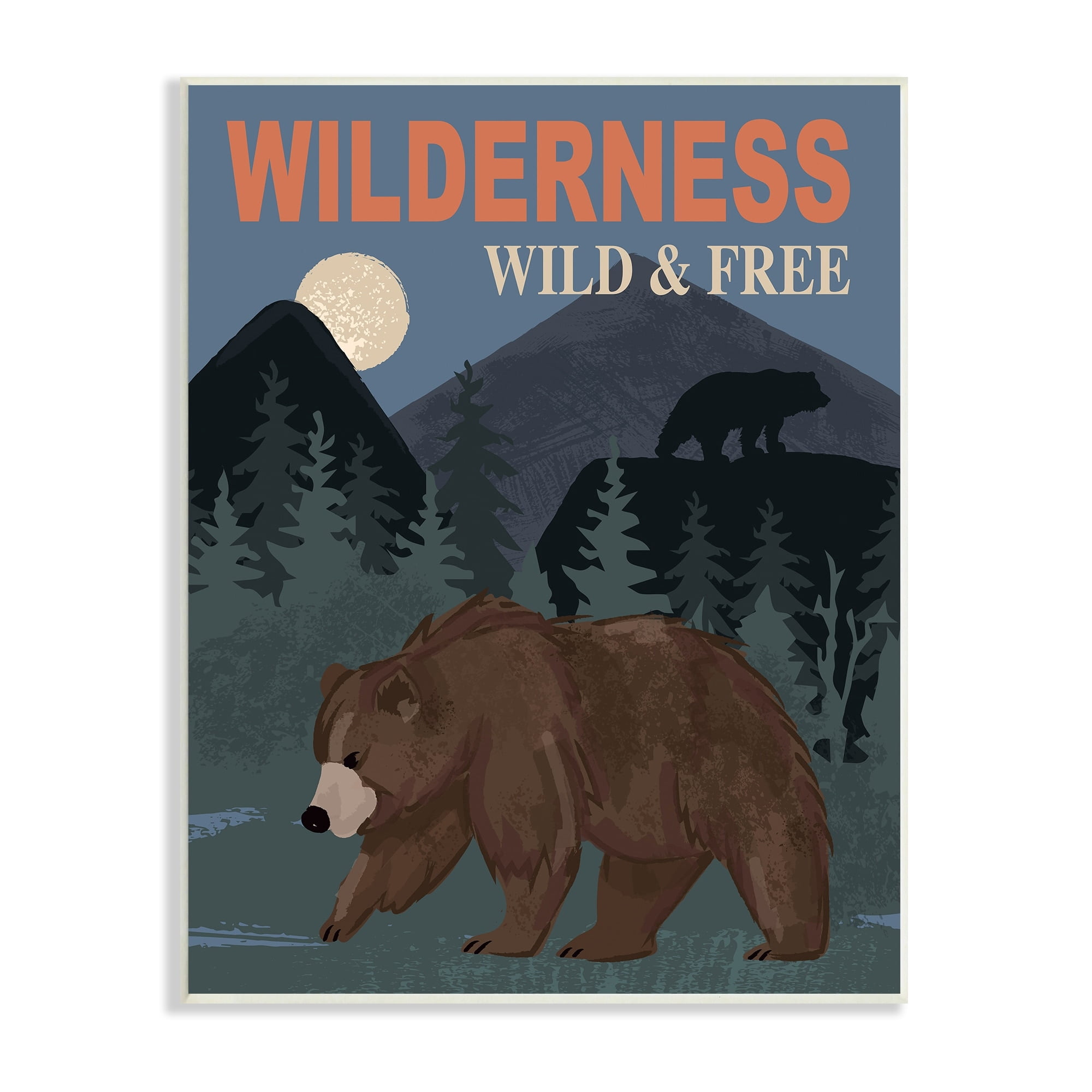 Stupell Industries Wild & Free Adventure Scene Mountain Forest Wildlife ...