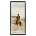 Stupell Industries Wild Wrangling Cowboy Black Framed Floater Canvas ...