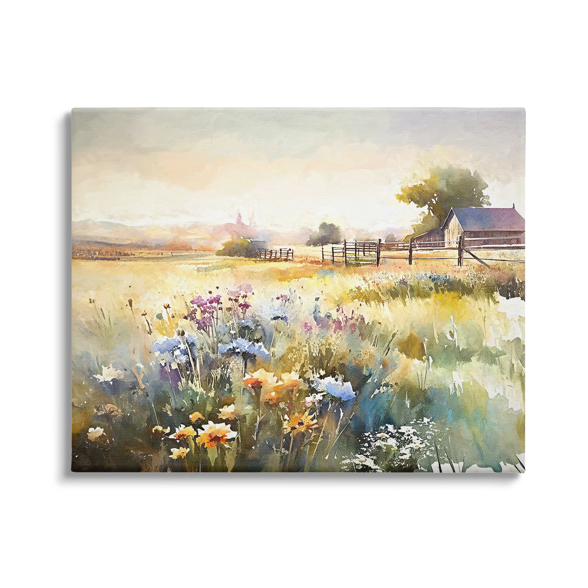 Stupell Industries Wildflower Farm Field Landscape Painting Gallery ...