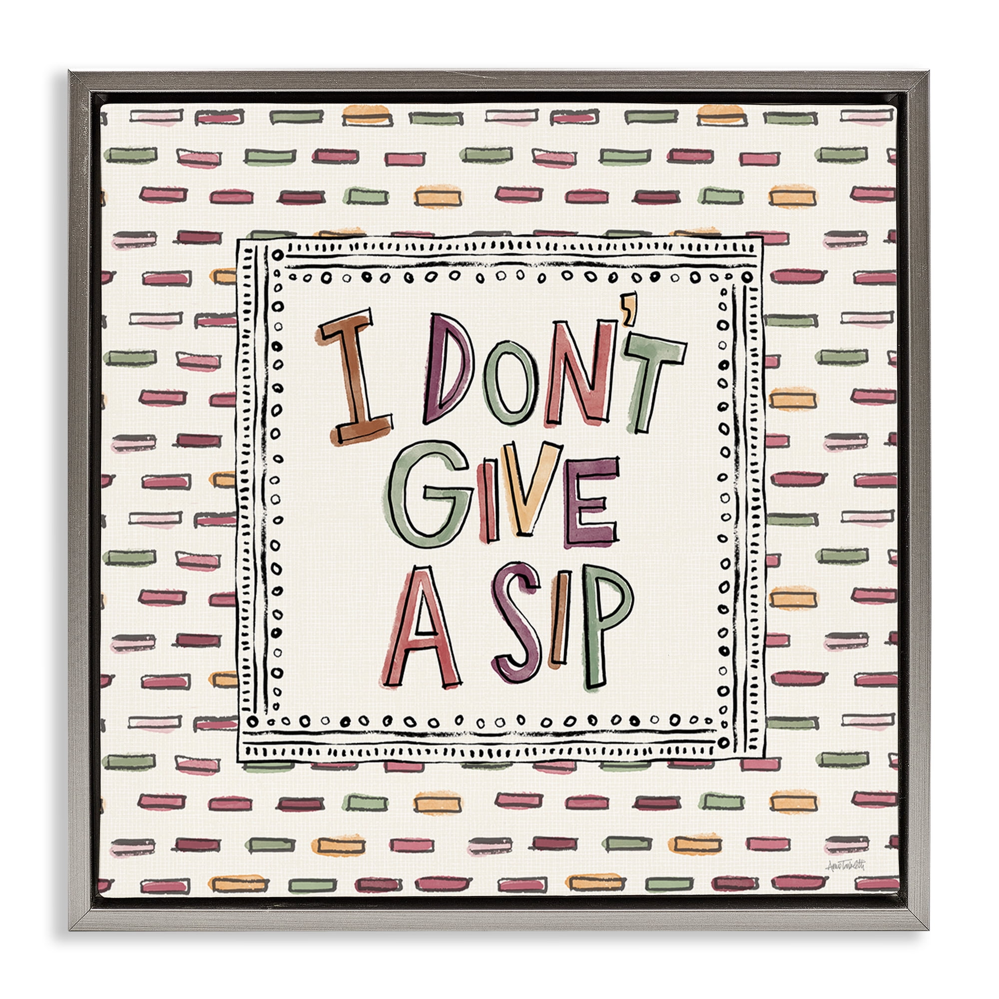 Stupell Industries Wine Sip Sentiment Food & Beverage Painting Gray ...